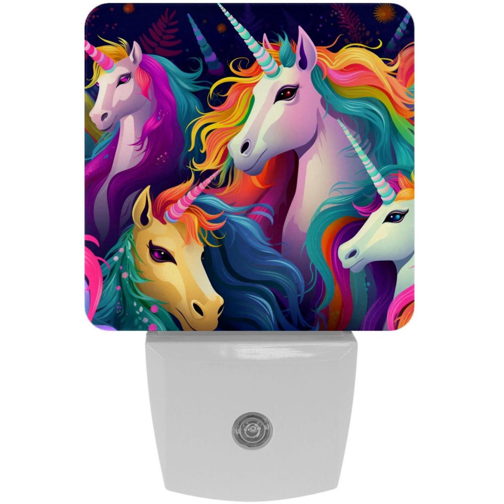 Rainbow Unicorns LED Square Night Lights - Energy Efficient and Sleek ...
