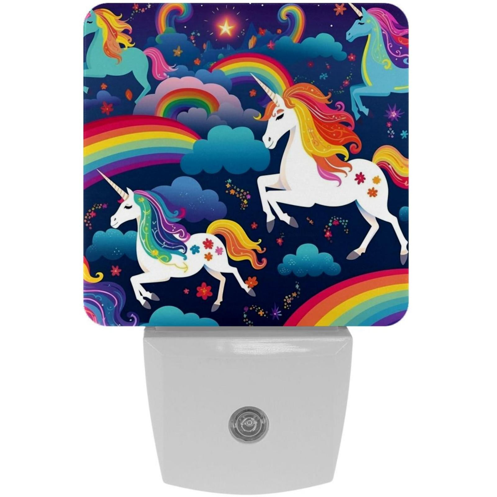 Rainbow Unicorns LED Square Night Lights - Energy Efficient and Stylish ...