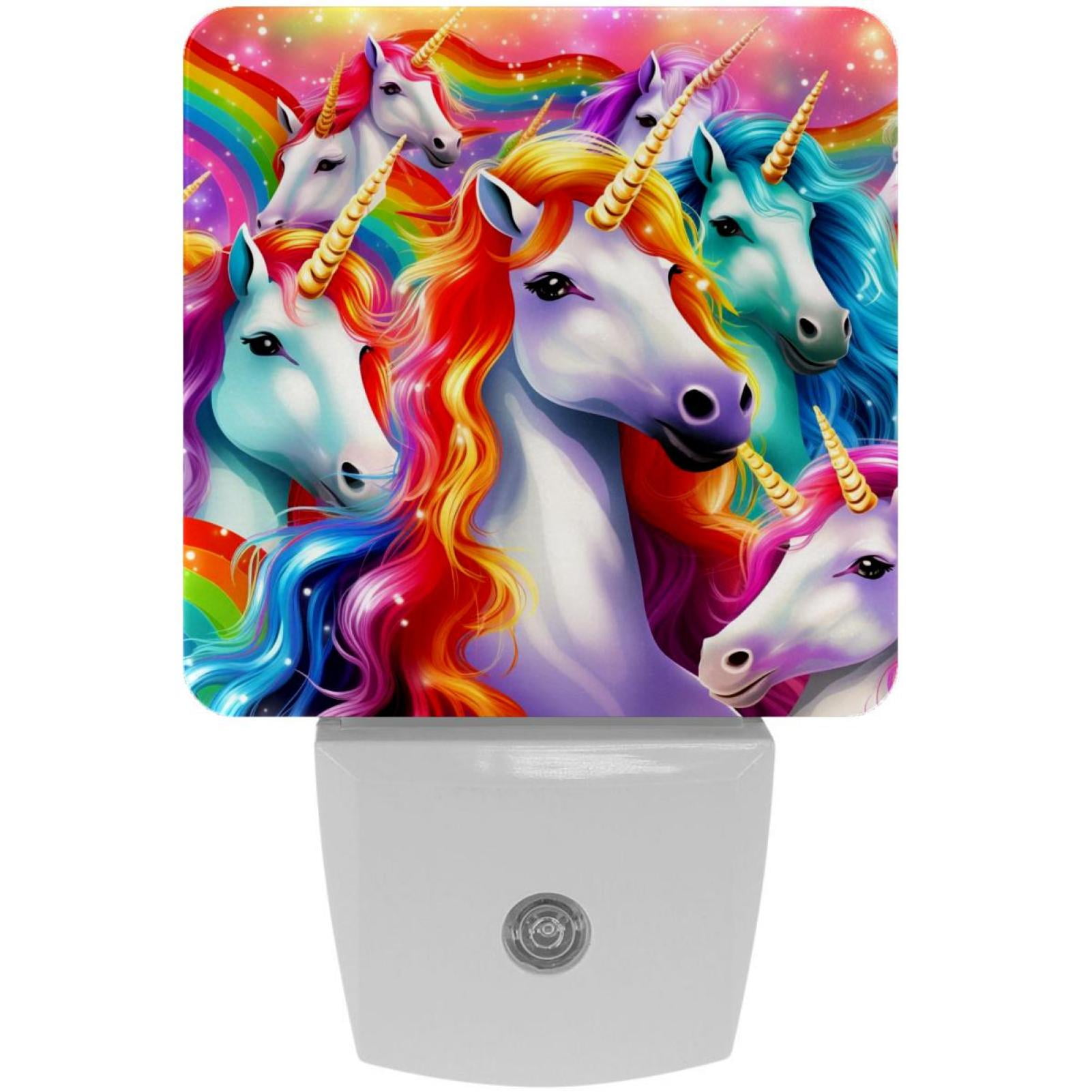 Rainbow Unicorns LED Square Night Lights - Energy Efficient and Stylish ...