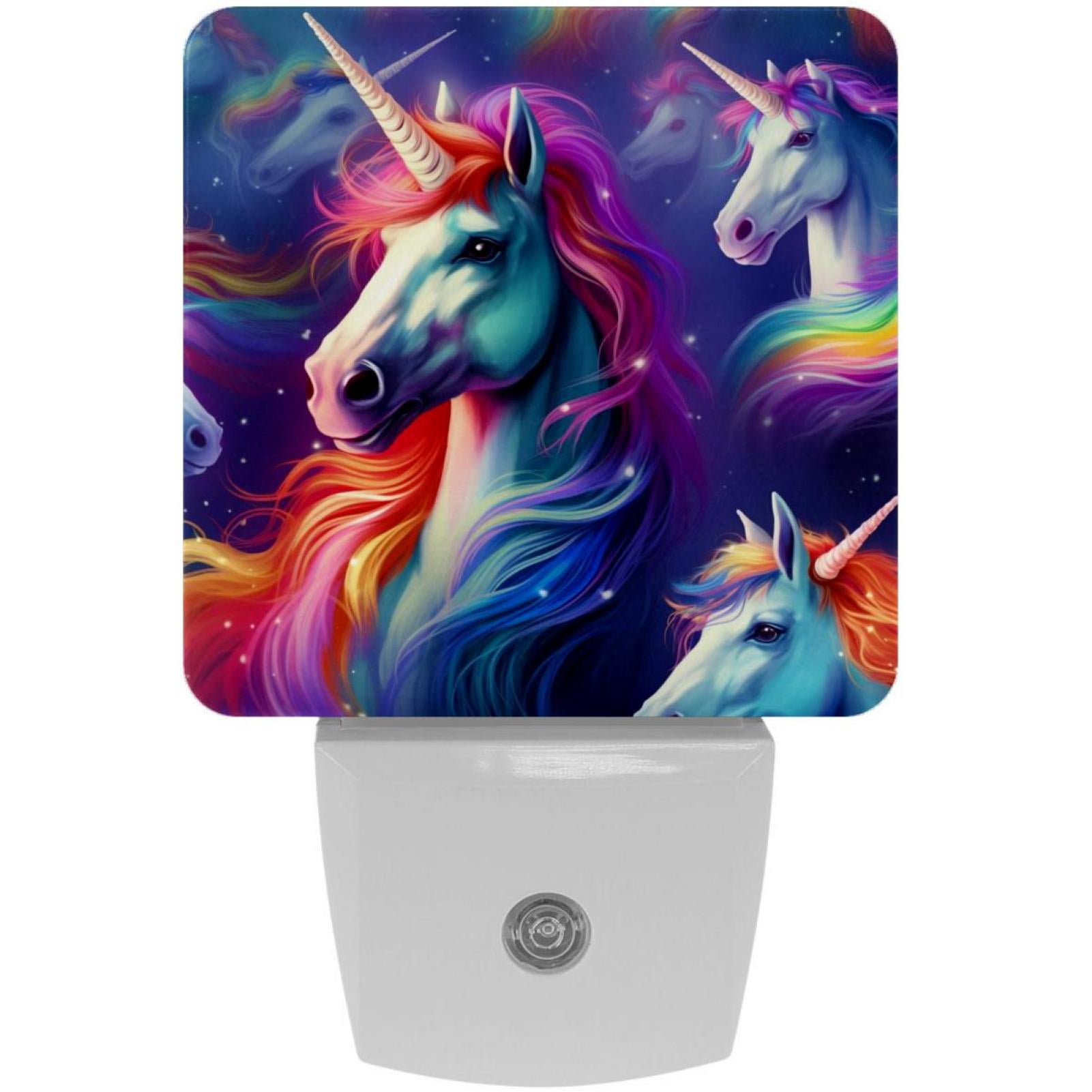 Rainbow Unicorns LED Square Night Lights: Energy-Efficient and Stylish ...