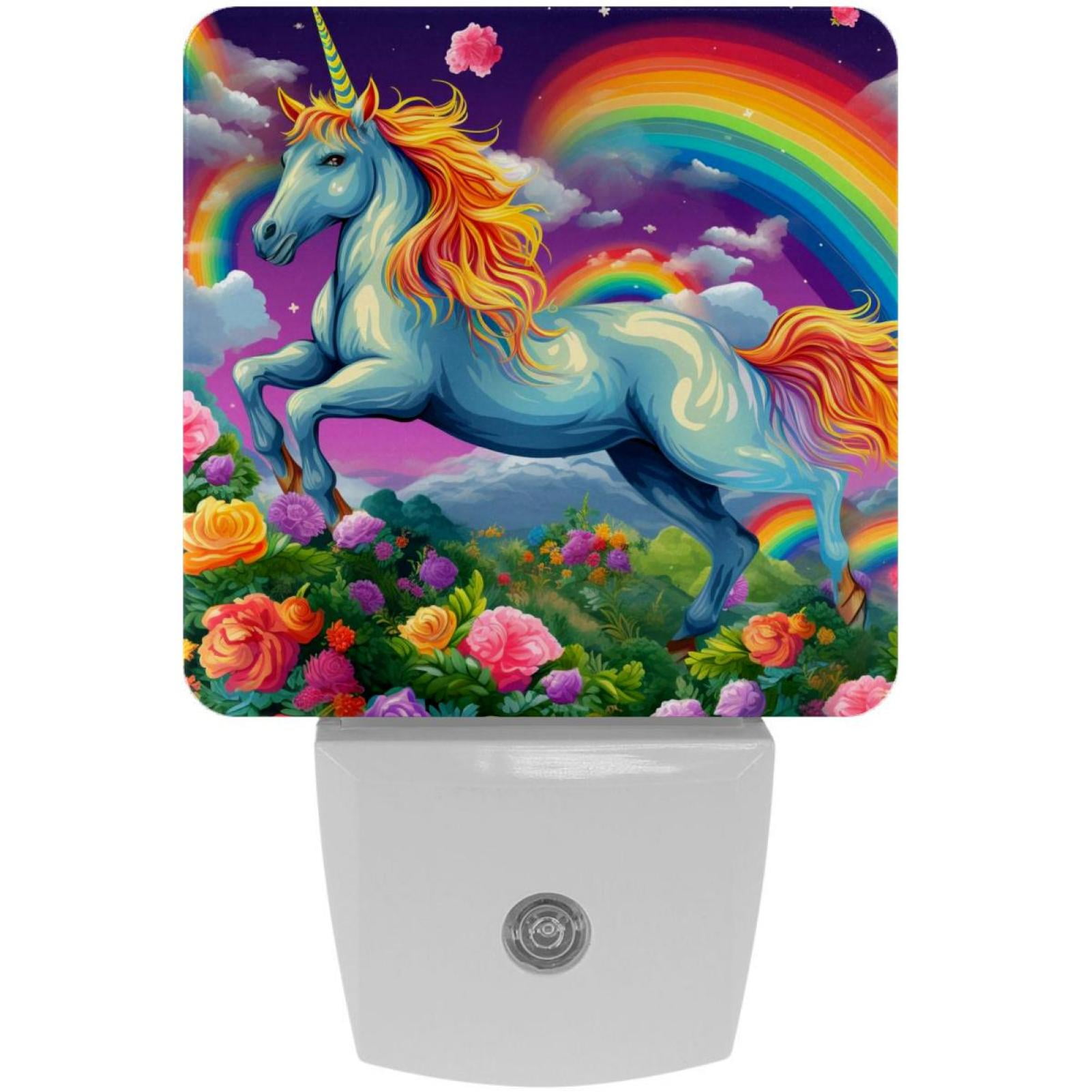 Rainbow Unicorns LED Square Night Lights: Energy-Efficient and Stylish ...