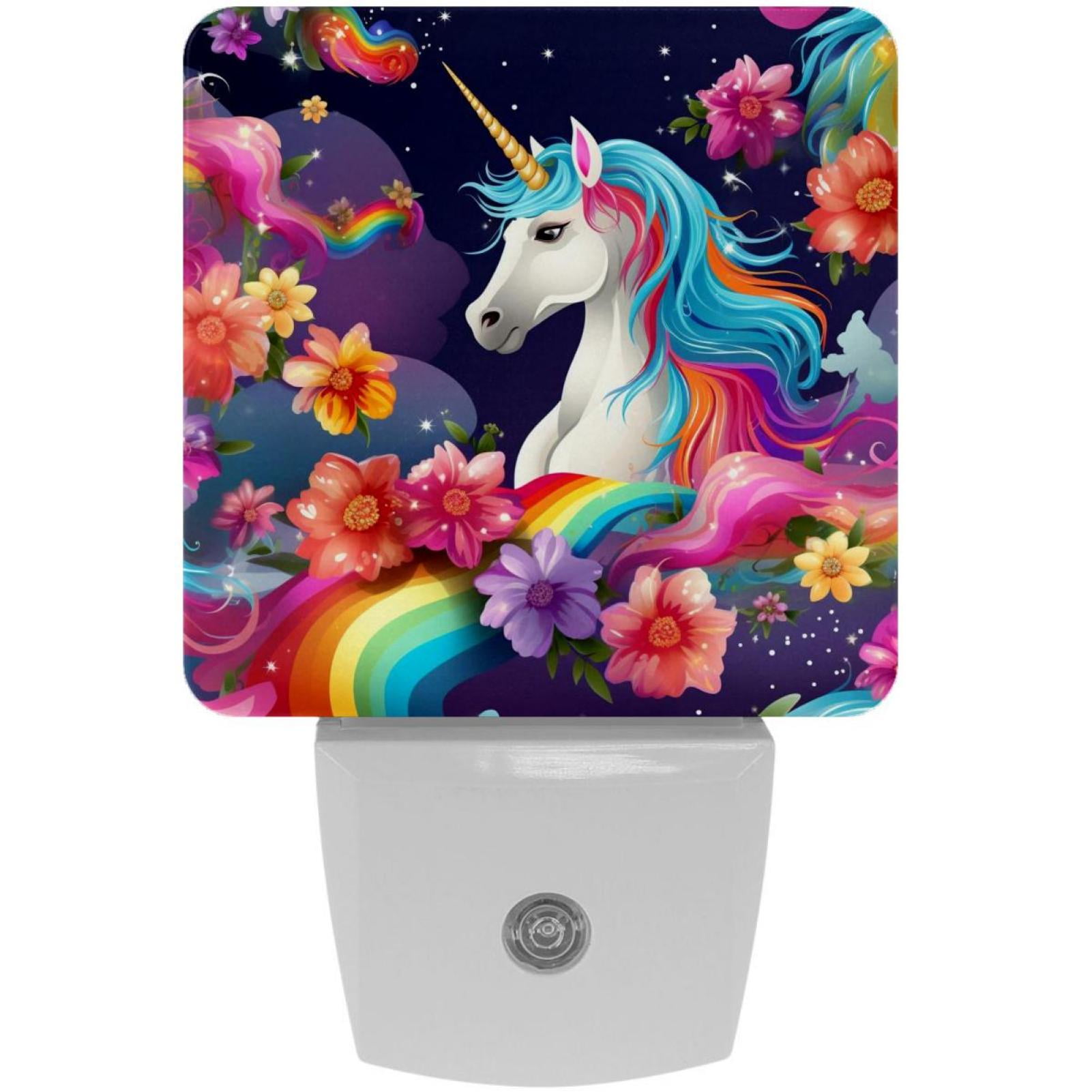 Rainbow Unicorns LED Square Night Lights: Energy-Efficient and Stylish ...