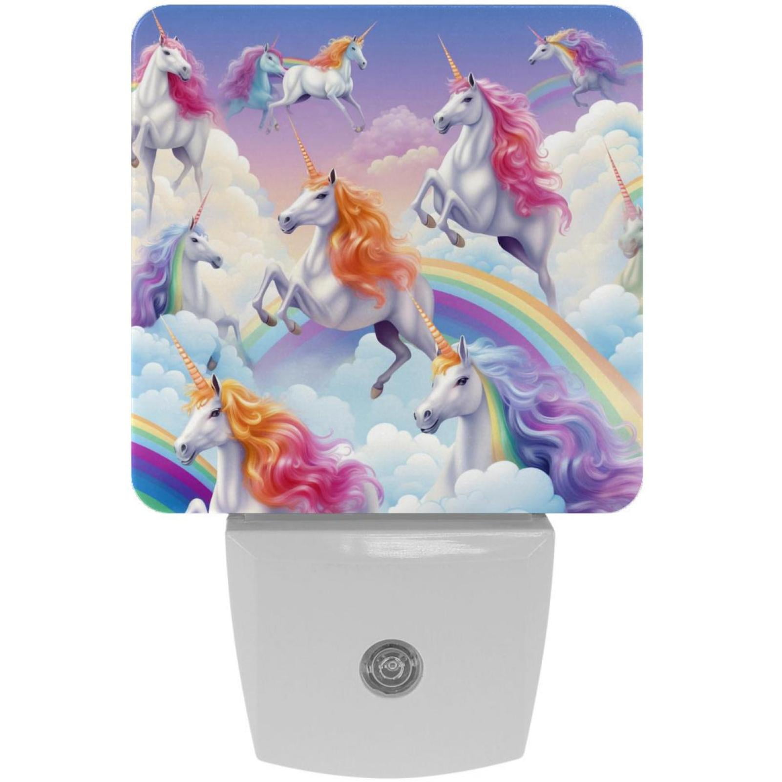 Rainbow Unicorns LED Square Night Lights- Modern and Energy Efficient ...