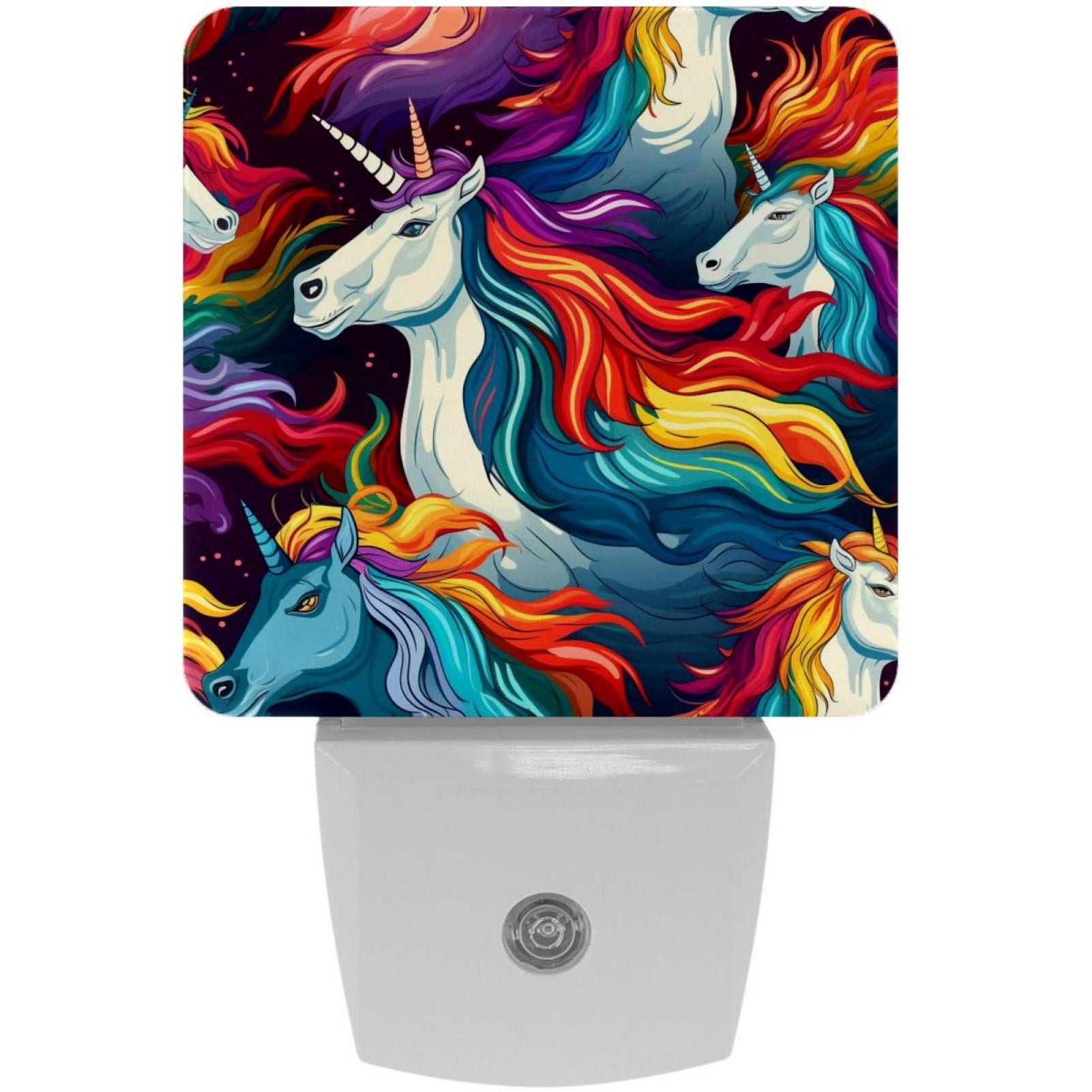 Rainbow Unicorns LED Square Night Lights with Motion Sensor - Modern ...