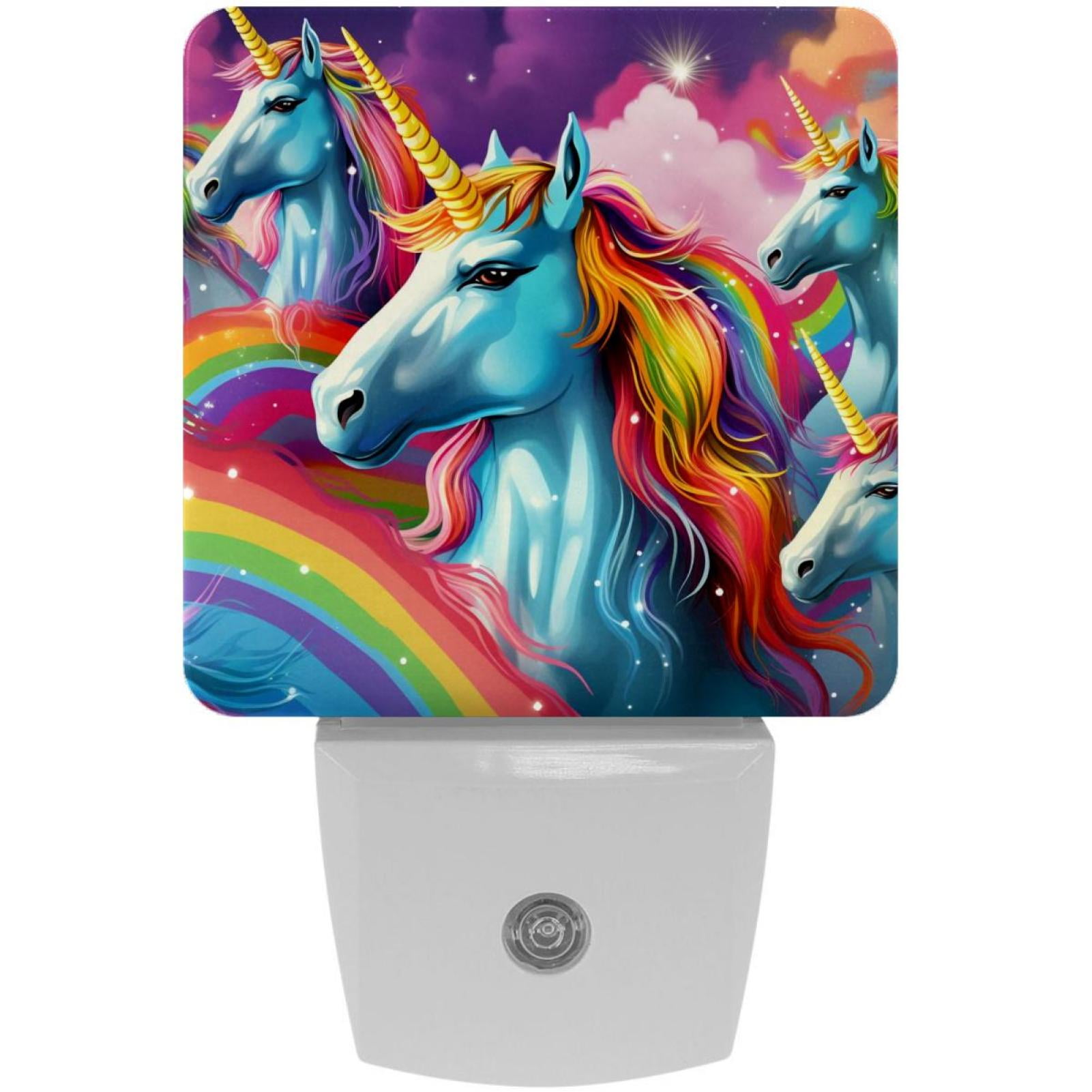 Rainbow Unicorns LED Square Night Lights - Portable and Stylish for ...