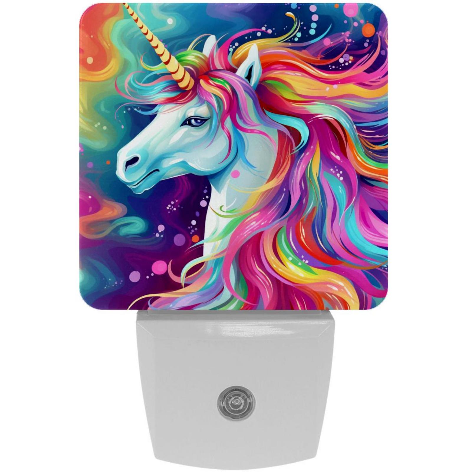 Rainbow Unicorns LED Square Night Lights - Portable and Stylish for ...