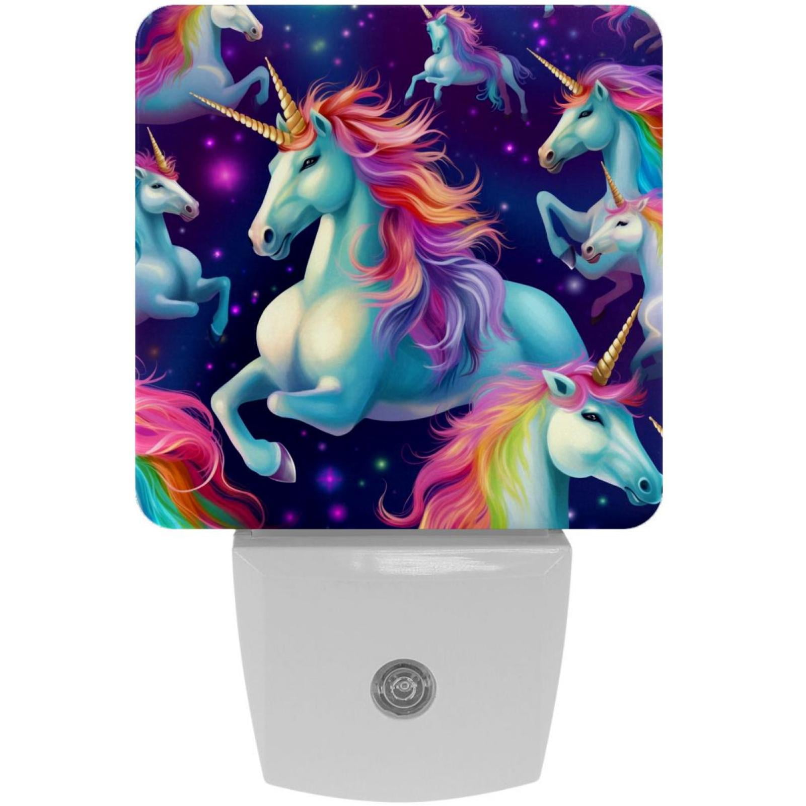 Rainbow Unicorns LED Square Night Lights - Small and Bright ...