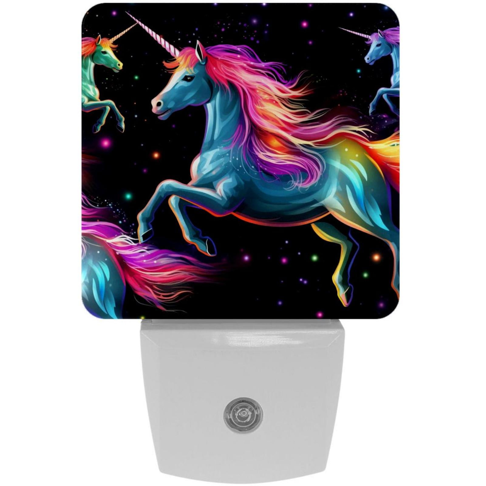 Rainbow Unicorns LED Square Night Lights - Small and Stylish Energy ...