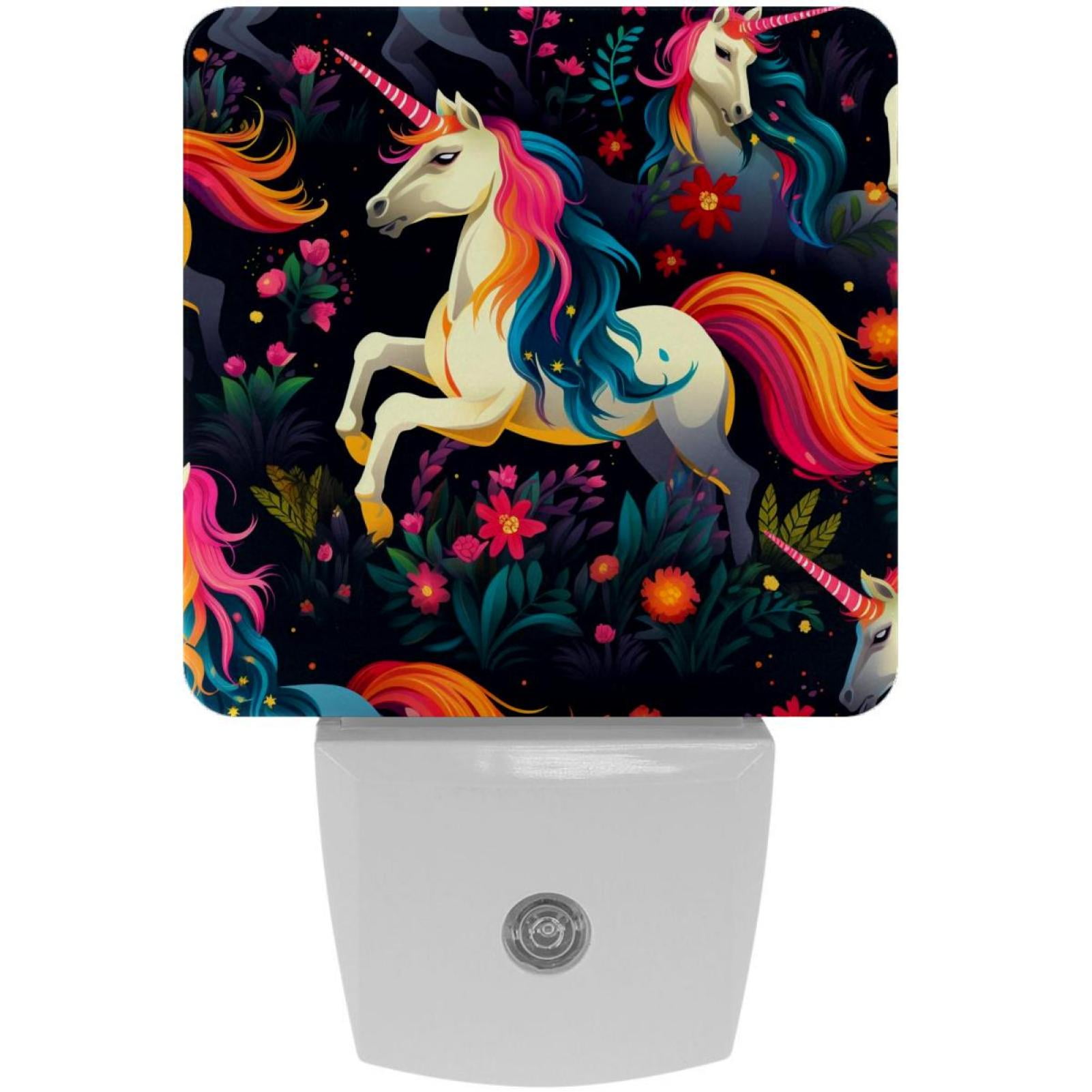 Rainbow Unicorns LED Square Night Lights - Stylish and Energy-Efficient ...