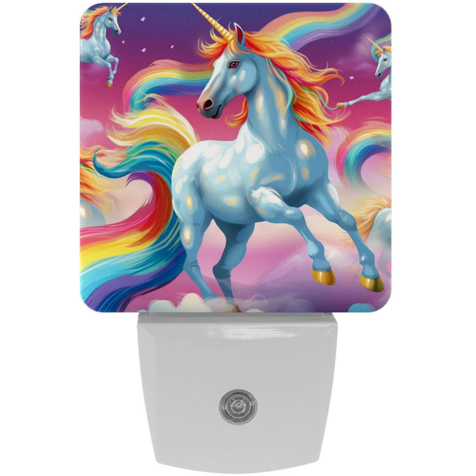 Rainbow Unicorns LED Square Night Lights - Stylish and Energy-Efficient ...