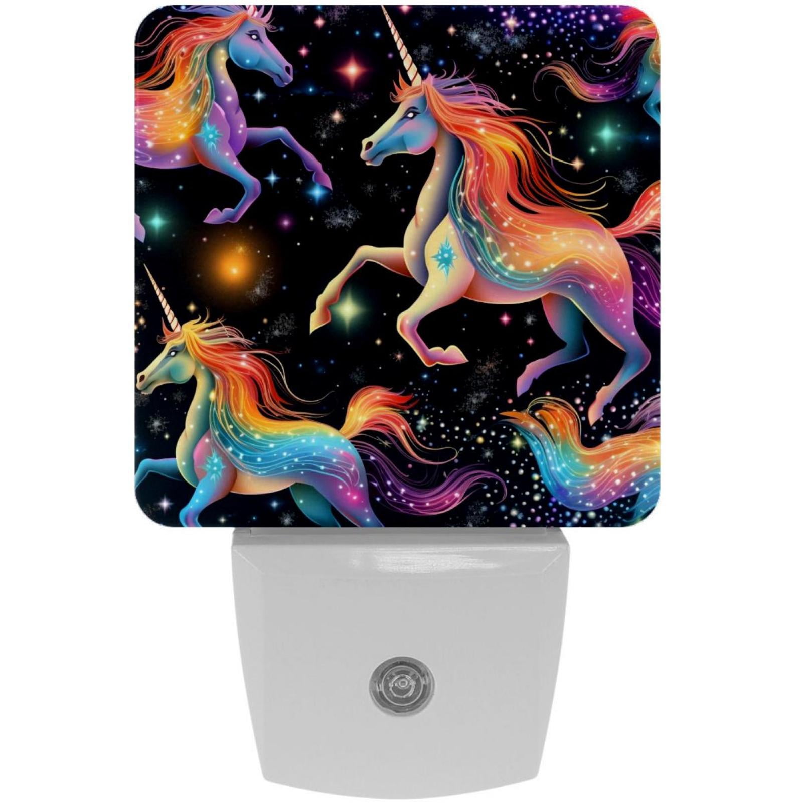 Rainbow Unicorns LED Square Night Lights - Stylish and Energy-Efficient ...