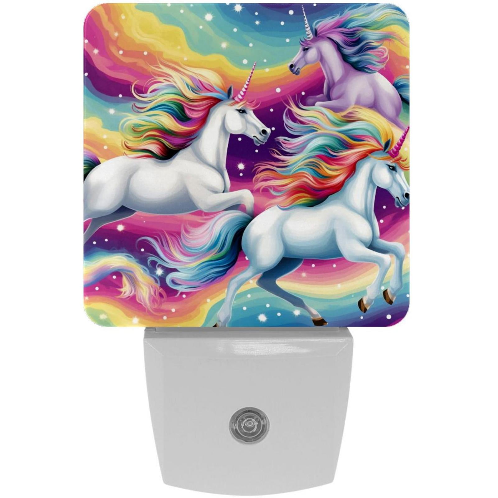 Rainbow Unicorns LED Square Night Lights - Stylish and Energy-Efficient ...