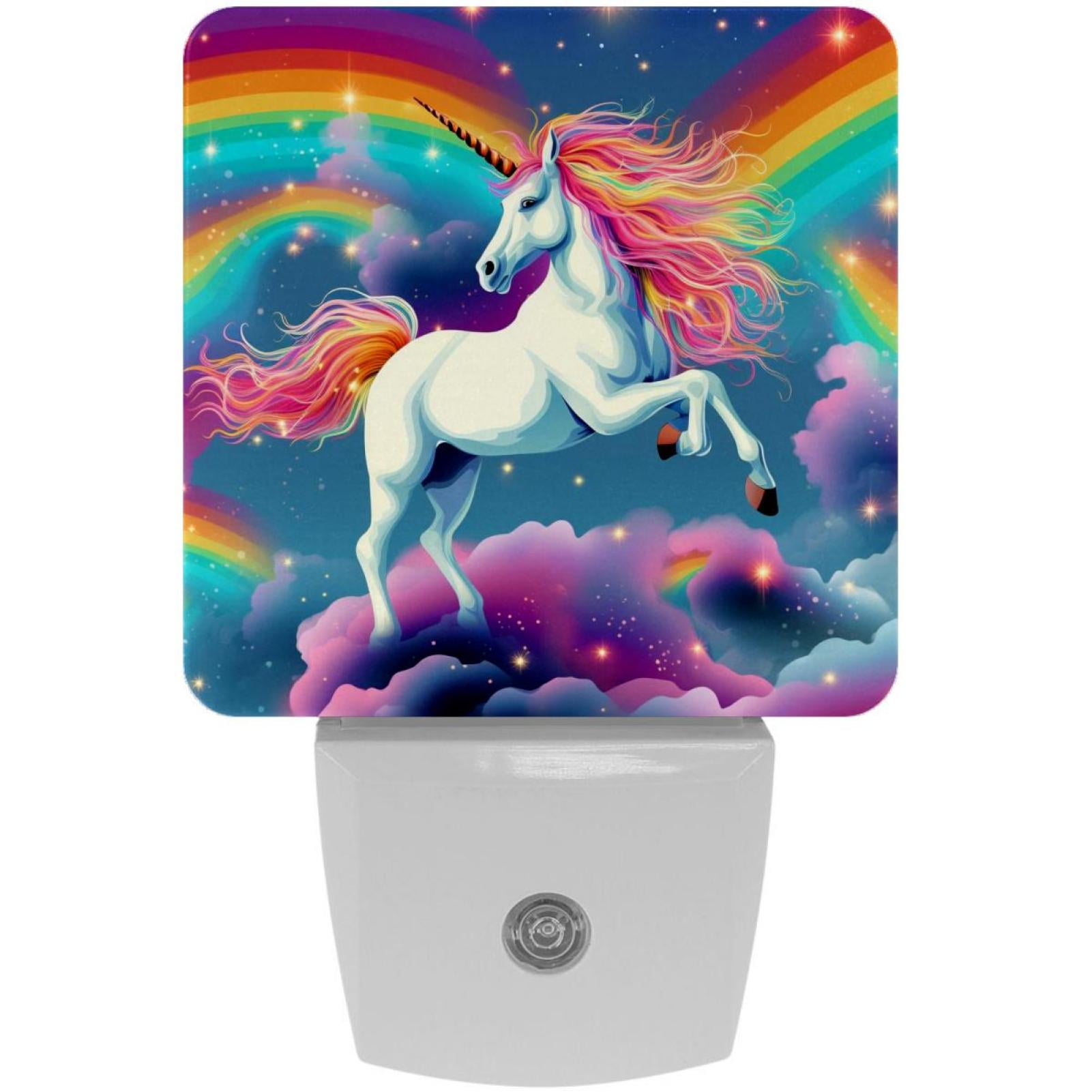 Rainbow Unicorns LED Square Night Lights - Stylish and Energy-Efficient ...