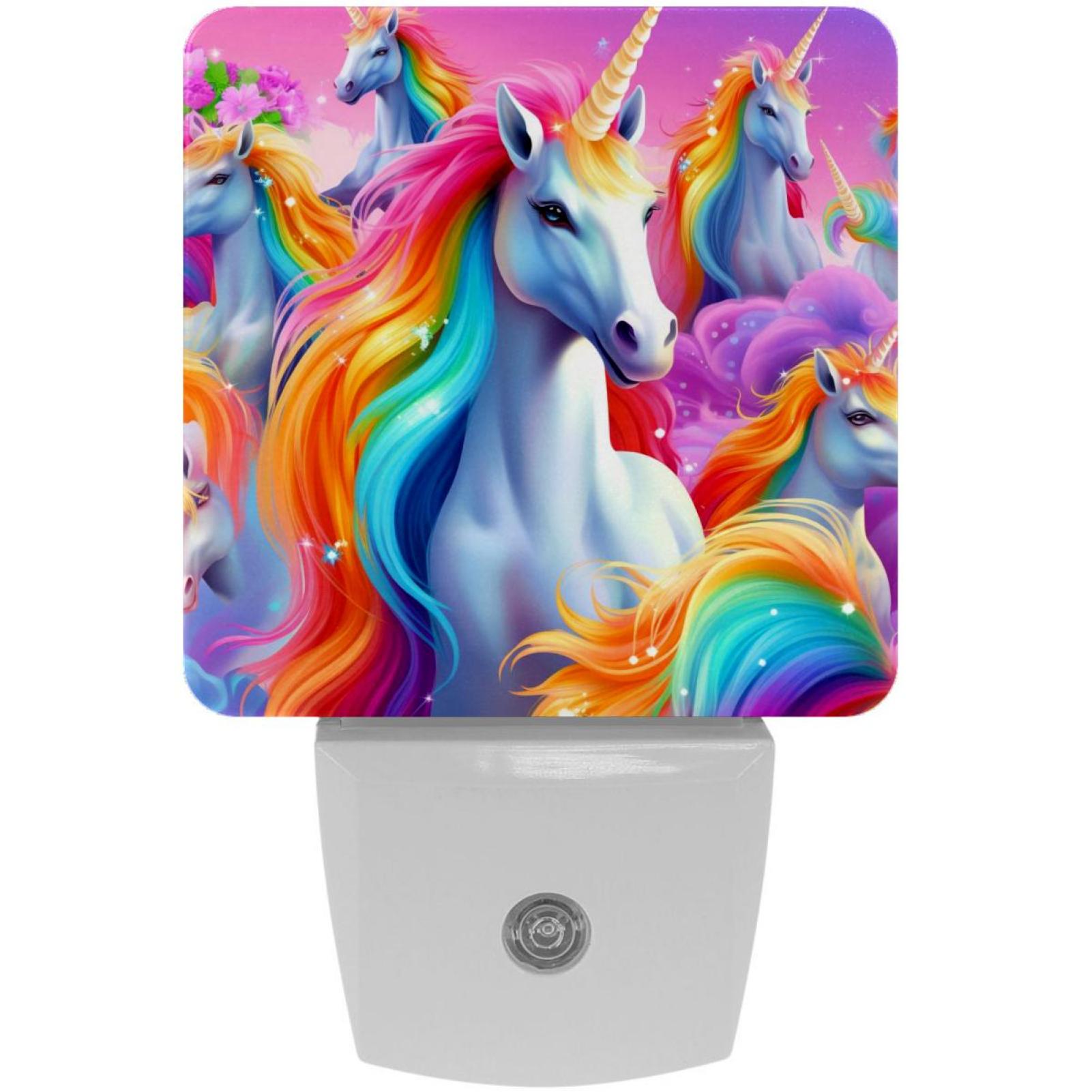 Rainbow Unicorns LED Square Night Lights - Stylish and Energy-Efficient Room Lighting Solution ...