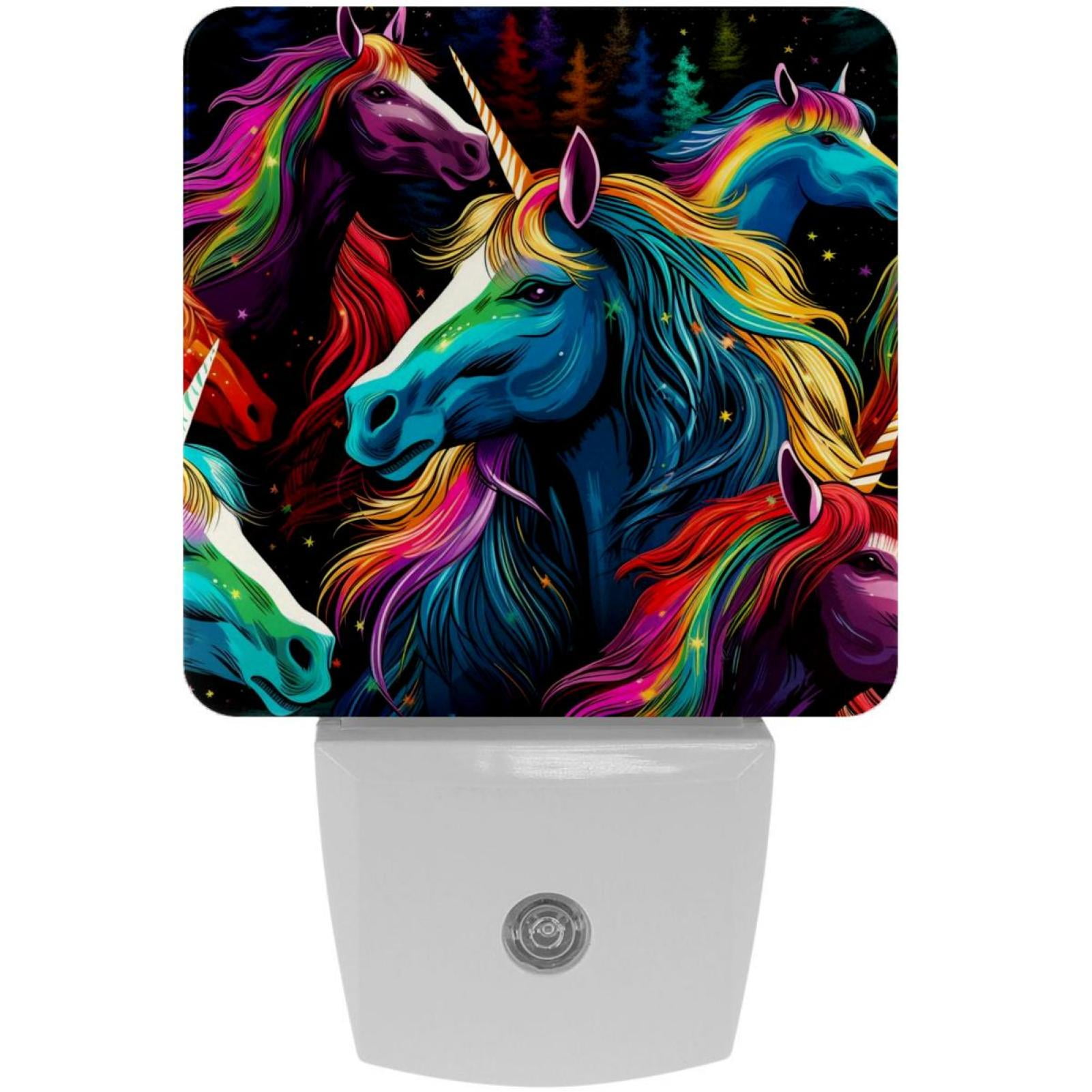 Rainbow Unicorns LED Square Night Lights - Stylish and Energy-Efficient Room Lighting Solution ...