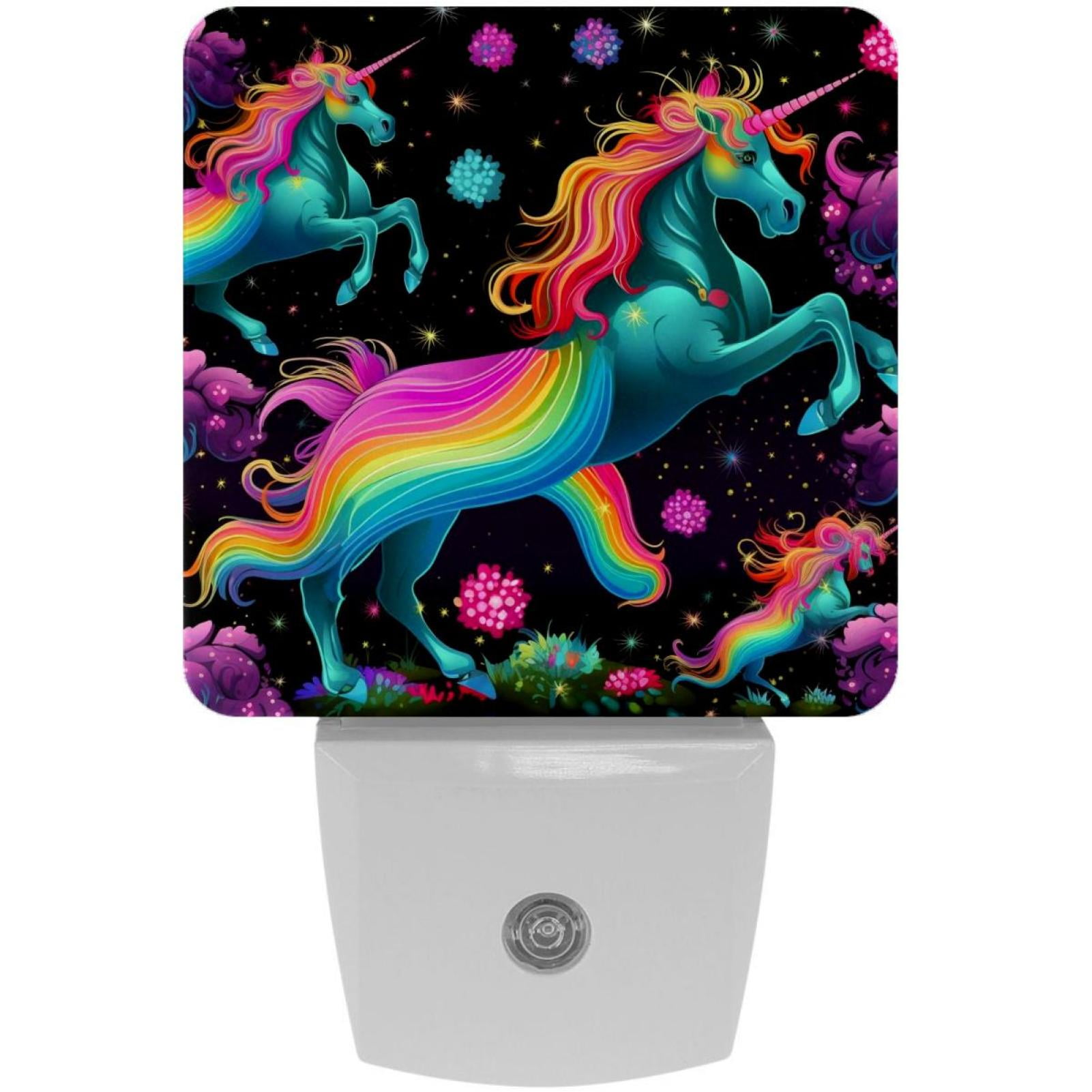 Rainbow Unicorns LED Square Night Lights - Stylish and Functional ...