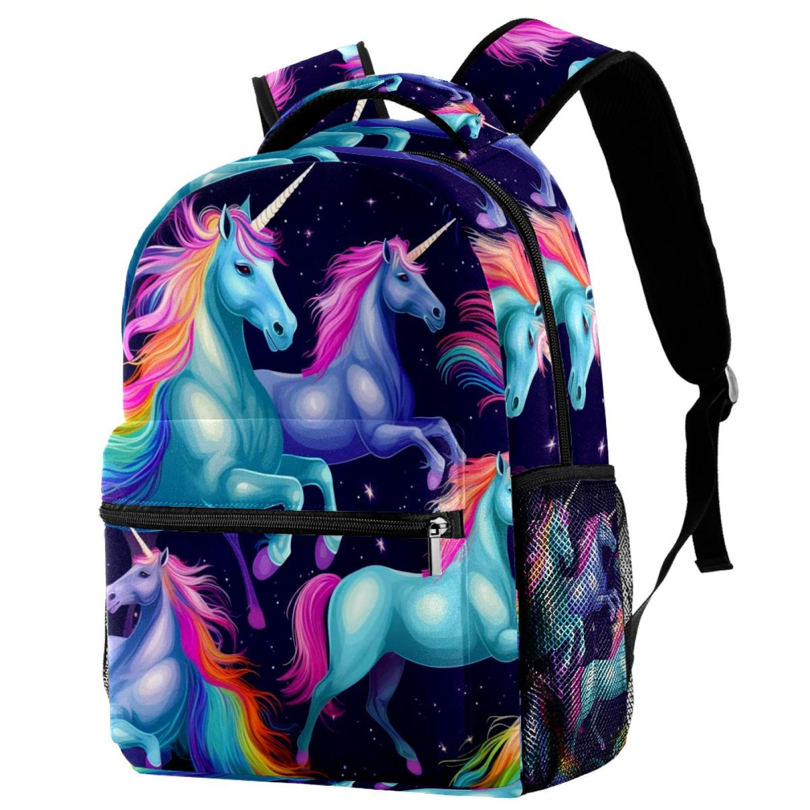 Rainbow Unicorns Sky Casual Backpacks Lightweight Premium Backpack with ...