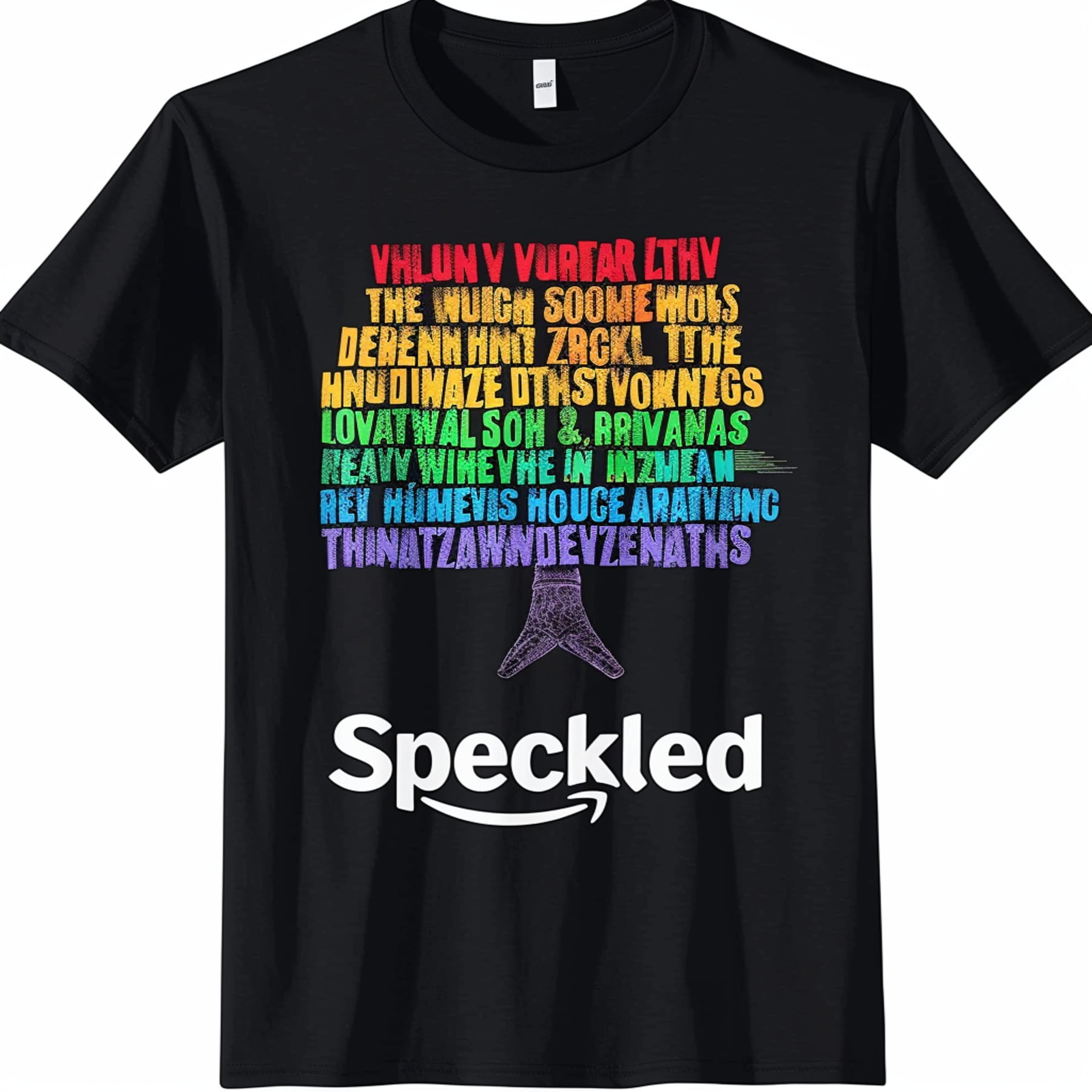 Rainbow Unity Black T Shirt Speckled Pastel Design Diversity & Depth ...