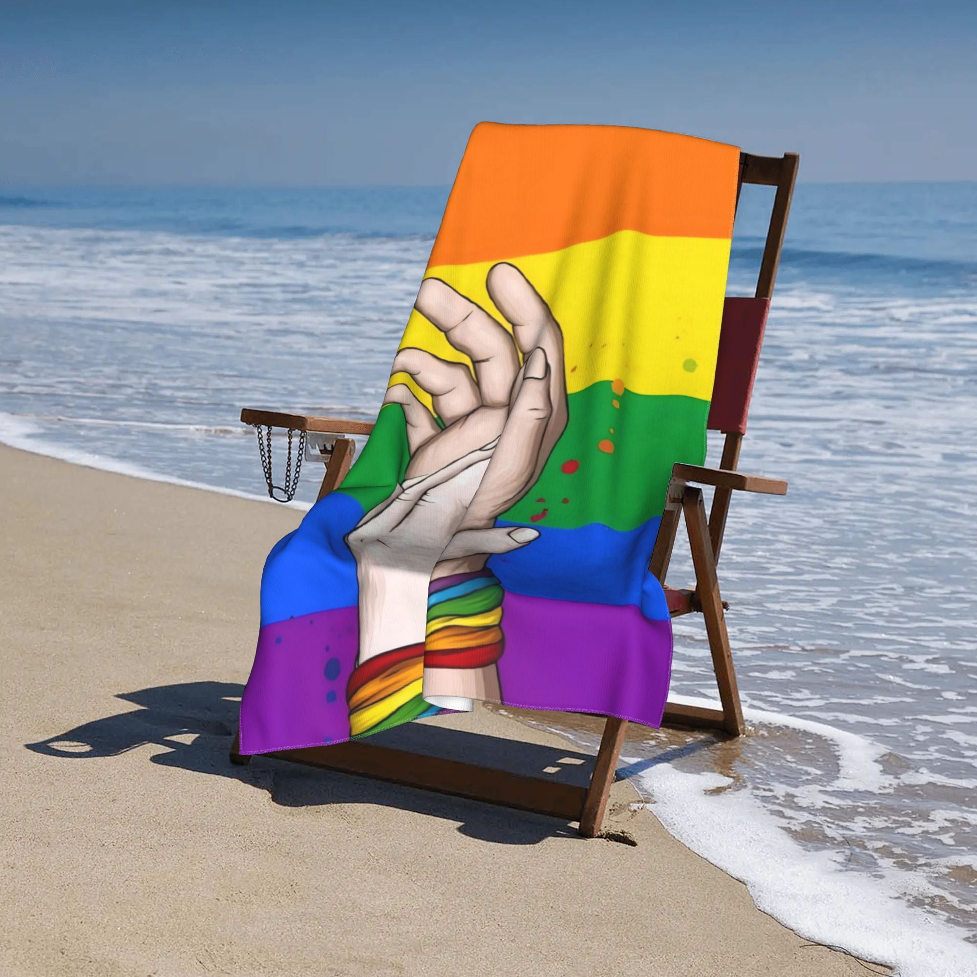Rainbow Unity LGBTQ+ Pride Beach Towel - Lightweight Super Absorbent ...