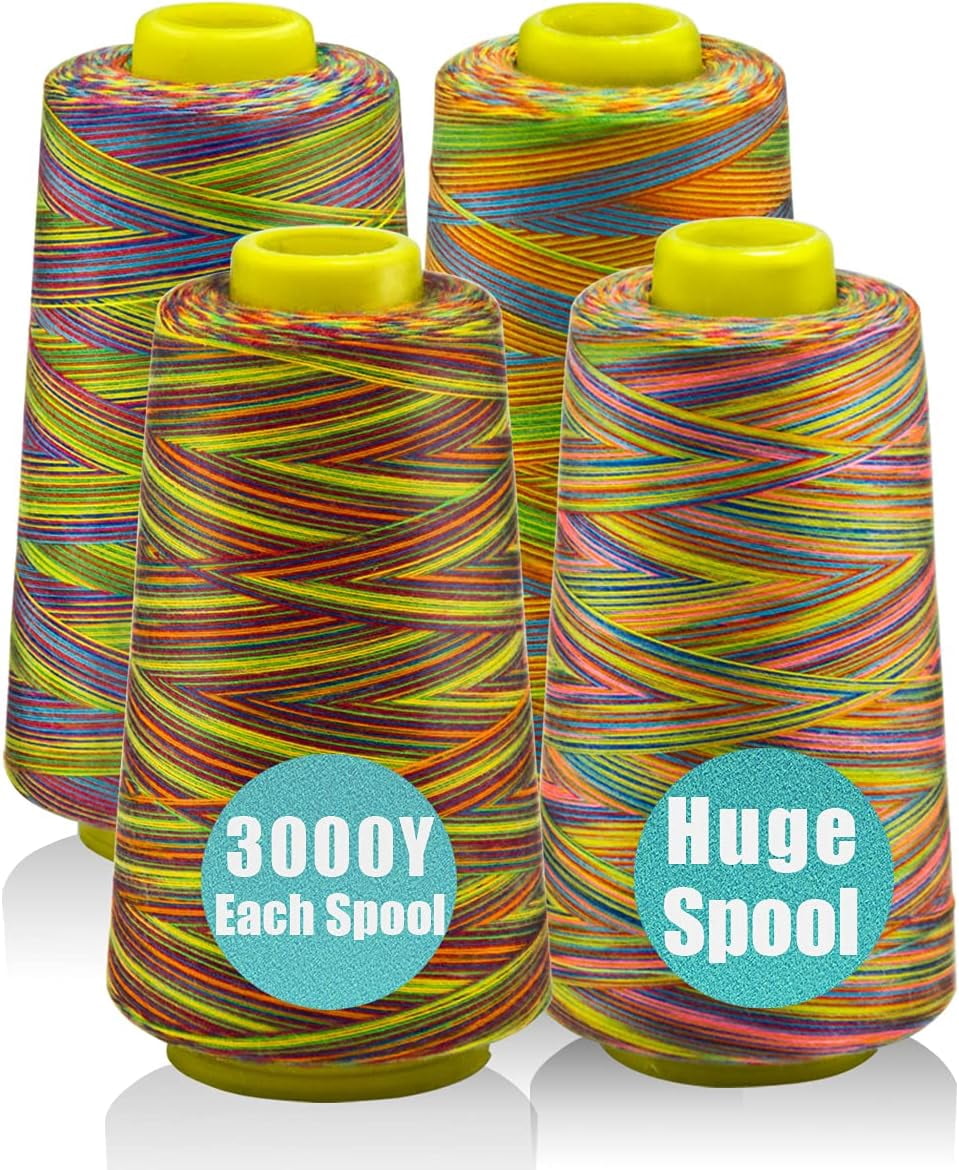 Rainbow Variegated Serger Thread, -Purpose Thread for Sewing, Polyester ...