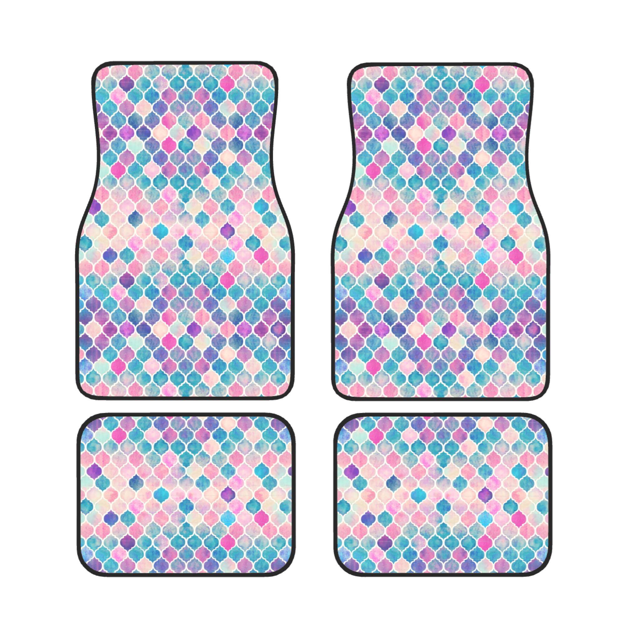Rainbow Watercolor Scales Universal Fit Carpet Floor Mats For Car Suv ...