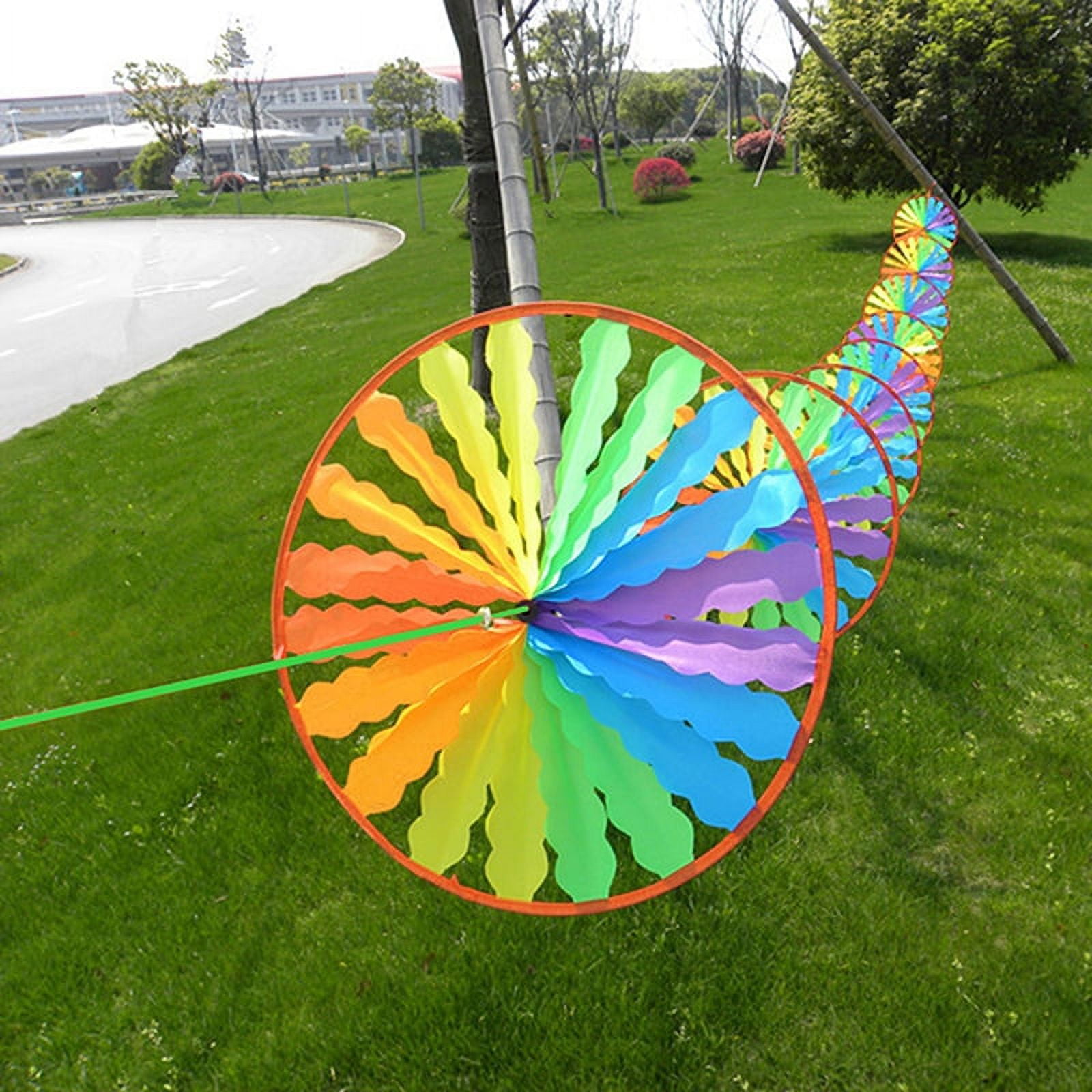 Rainbow Wheel Windmill Wind Spinner Whirligig Garden Funny Children ...