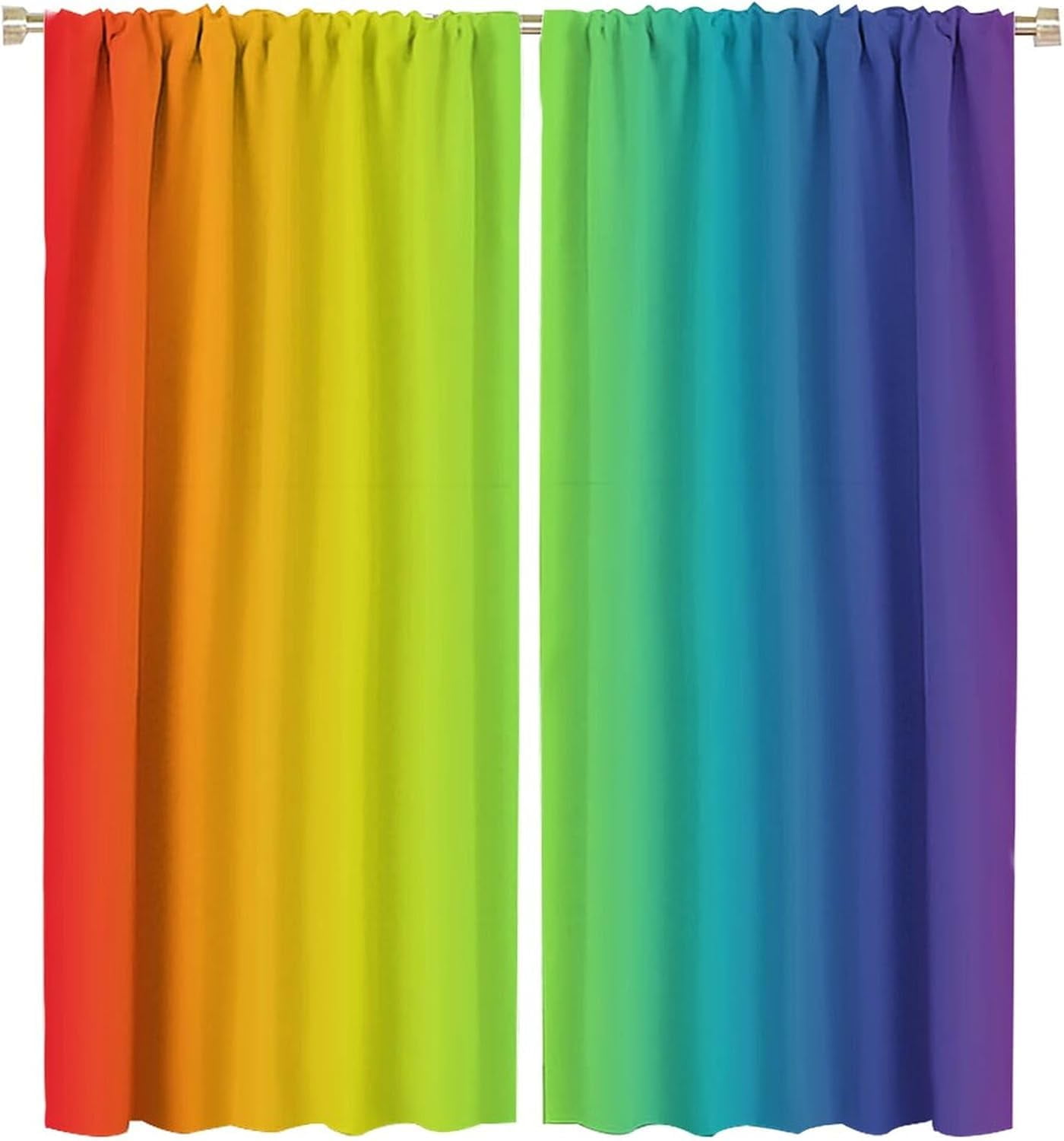 Rainbow Window Curtains, Abstract Colorful Rainbow Matching Art Theme ...