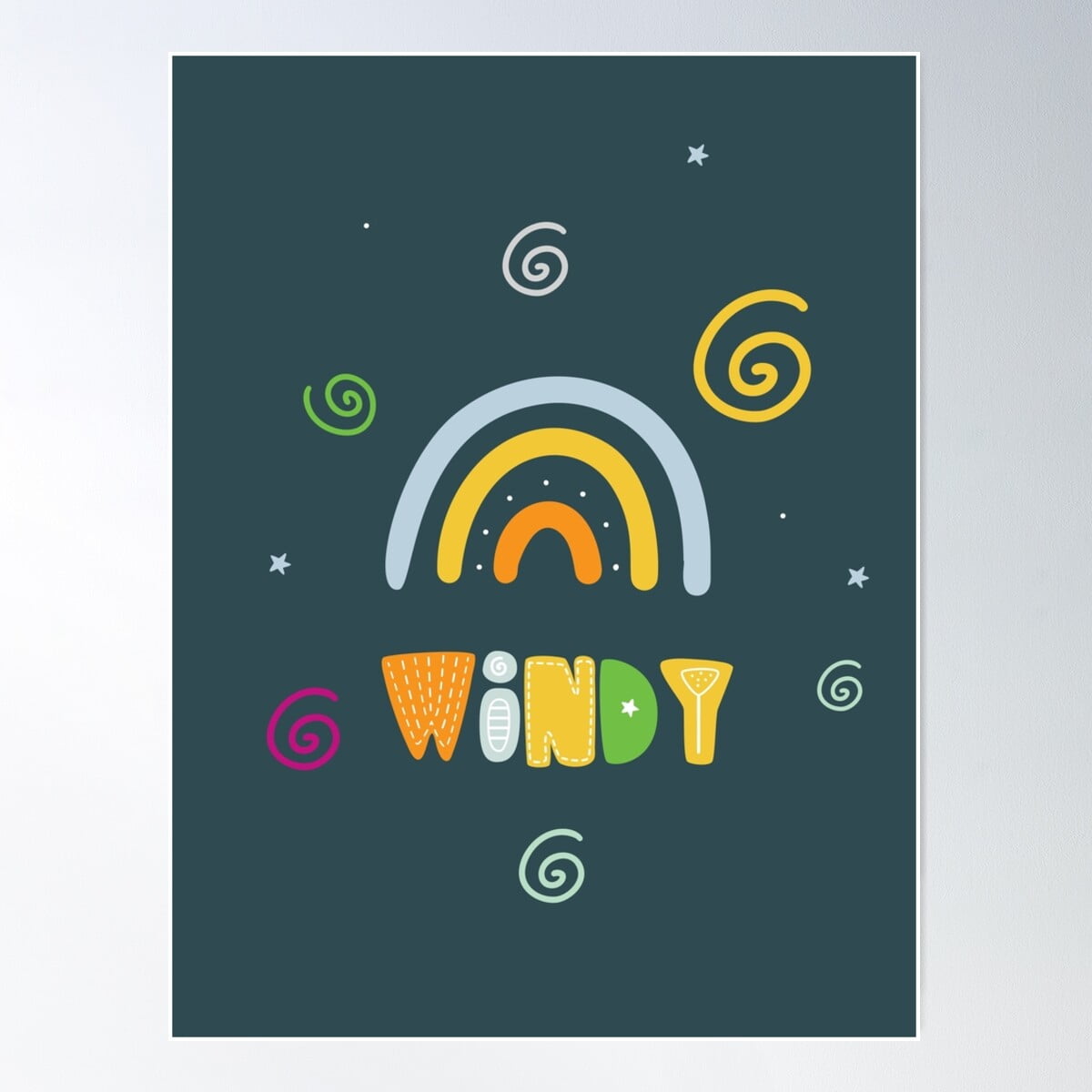 Rainbow, Windy Rainbow Poster Wall Art, Modern Wall Decor For Living Room Bedroom, 24x36 ...