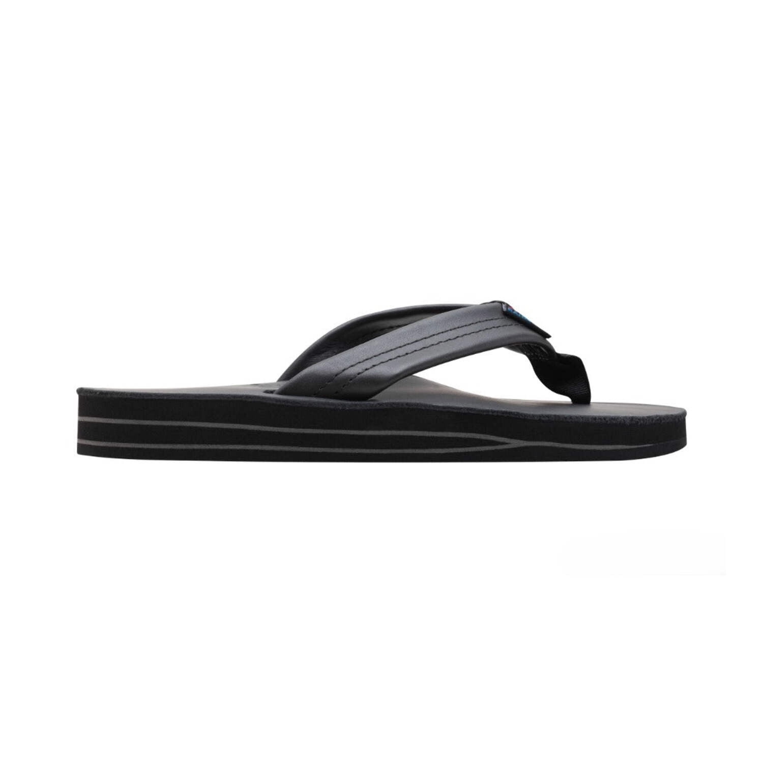 Rainbow Women's Sandal Narrow Strap Double Layers Black Classic Leather ...