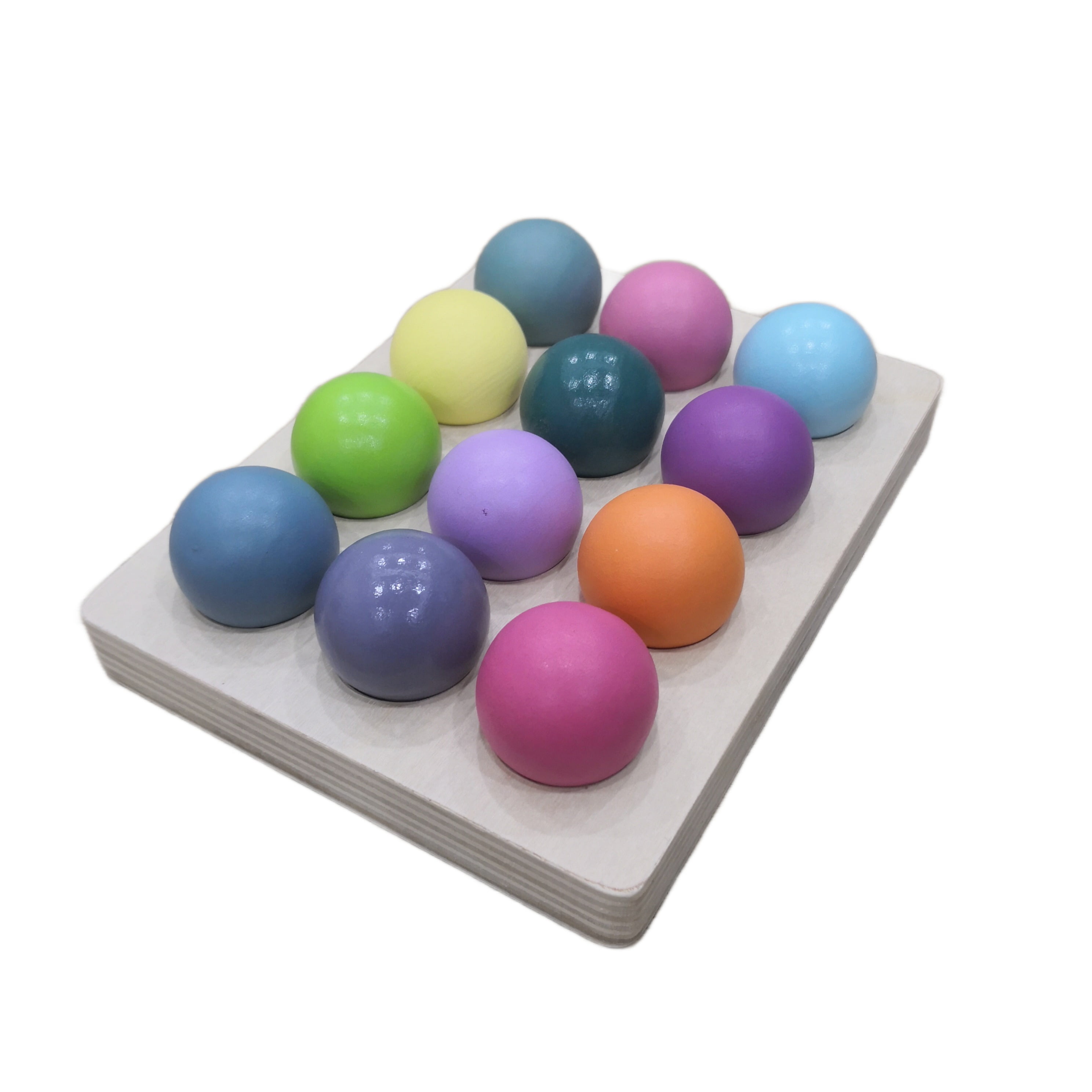 Rainbow Wooden Balls,Montessori Toddler Toys,Color Sorting & Matching ...