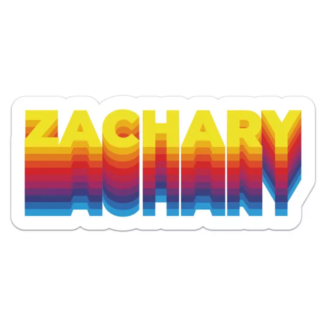 Rainbow Zachary Name Sticker Phone Decal Water Bottle Stickers Car ...