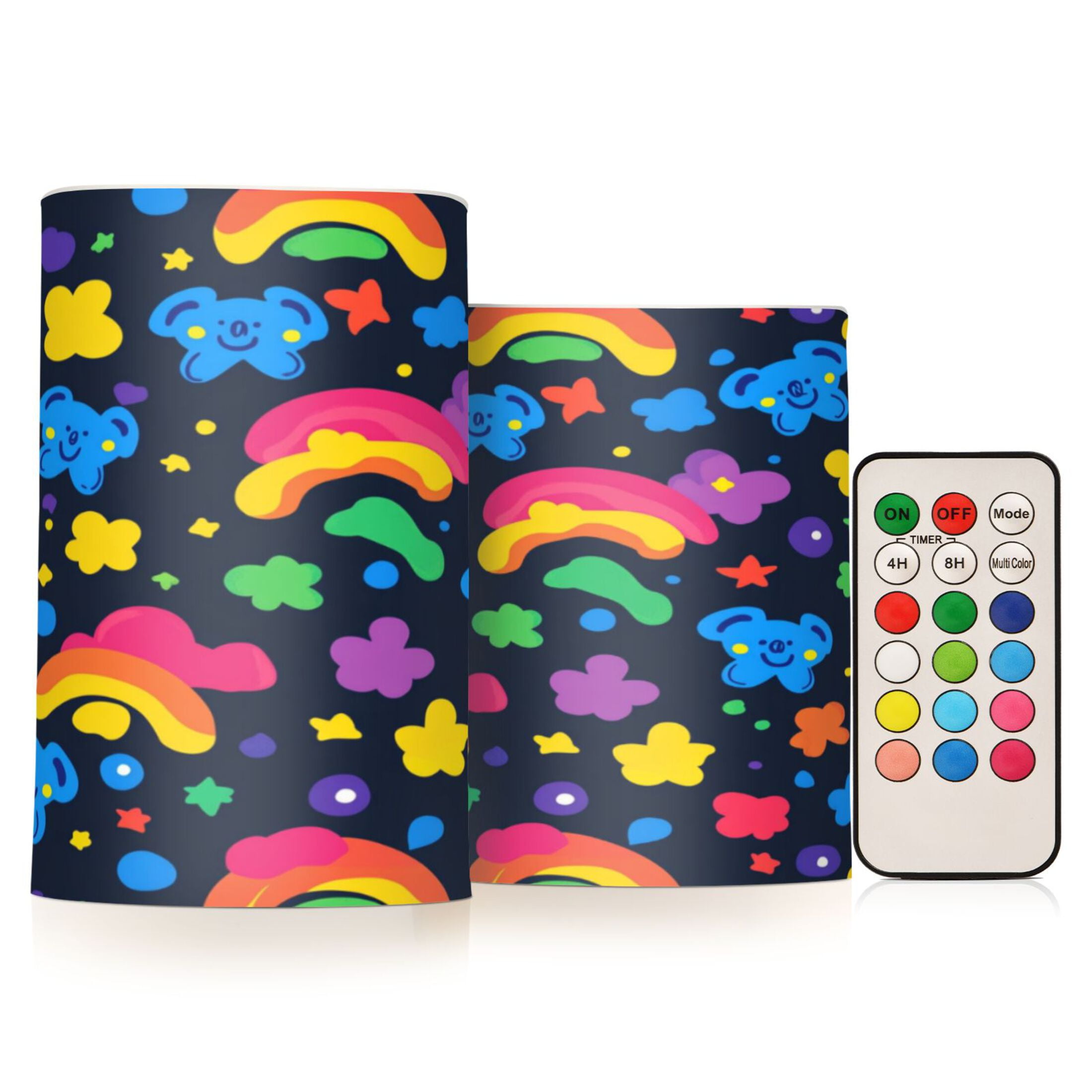 Rainbow and Koala Flameless LED Candle Set with Remote, Battery ...