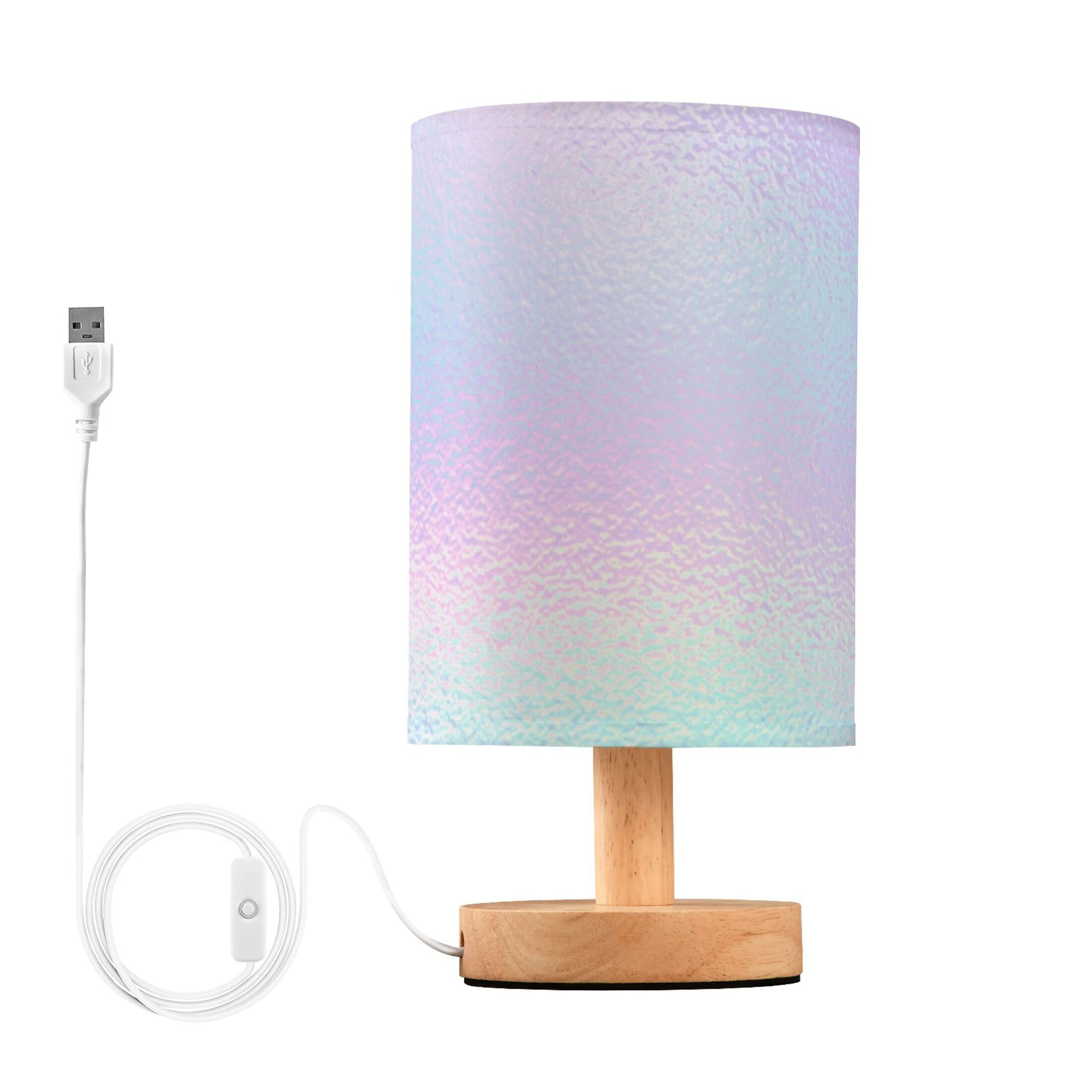 Rainbow and Purple Bedside Table Lamp LED Warm Lights with USB Charging ...