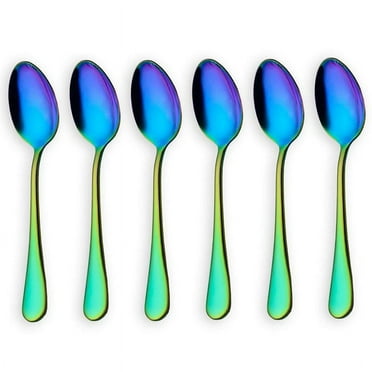 ReaNea Rainbow Dinner Spoons 6 Pieces Stainless Steel Table Soup ...