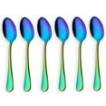 Rainbow color TeaSpoons Coffee Spoon Mini Cake Spoon Stainless Steel ...