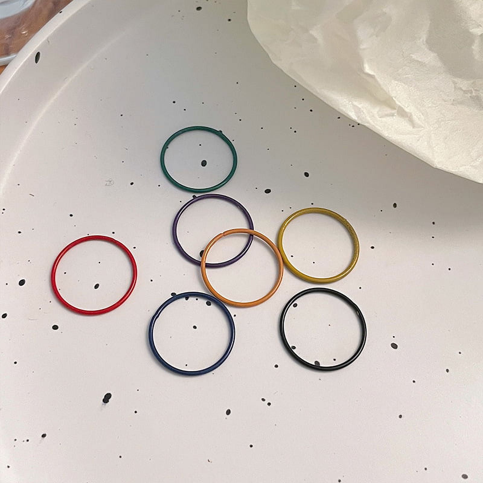 Rainbow color ring set (7 pieces) - Walmart.com