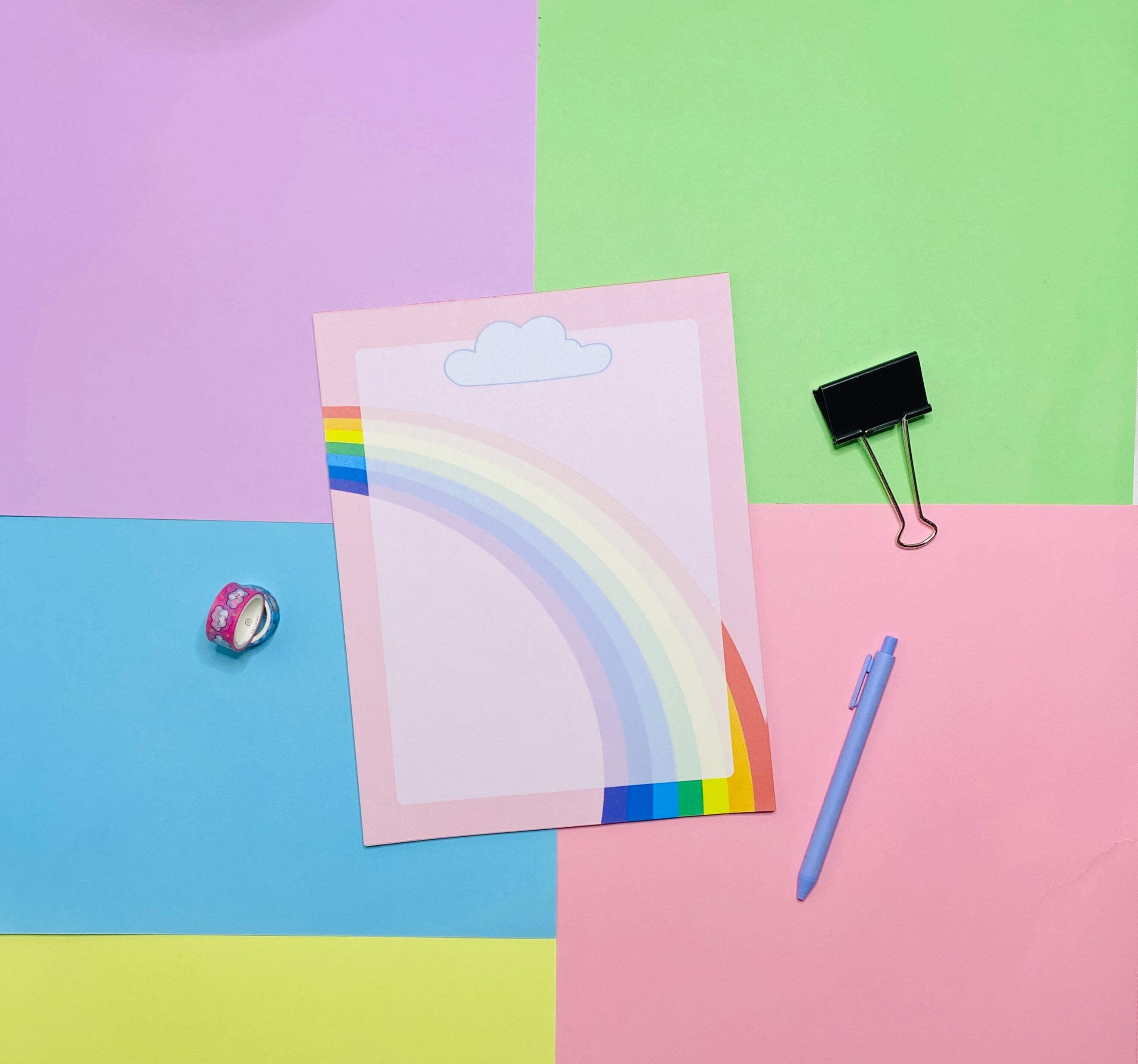 Rainbow in the Sky Jumbo Stationery Notepad - Walmart.com