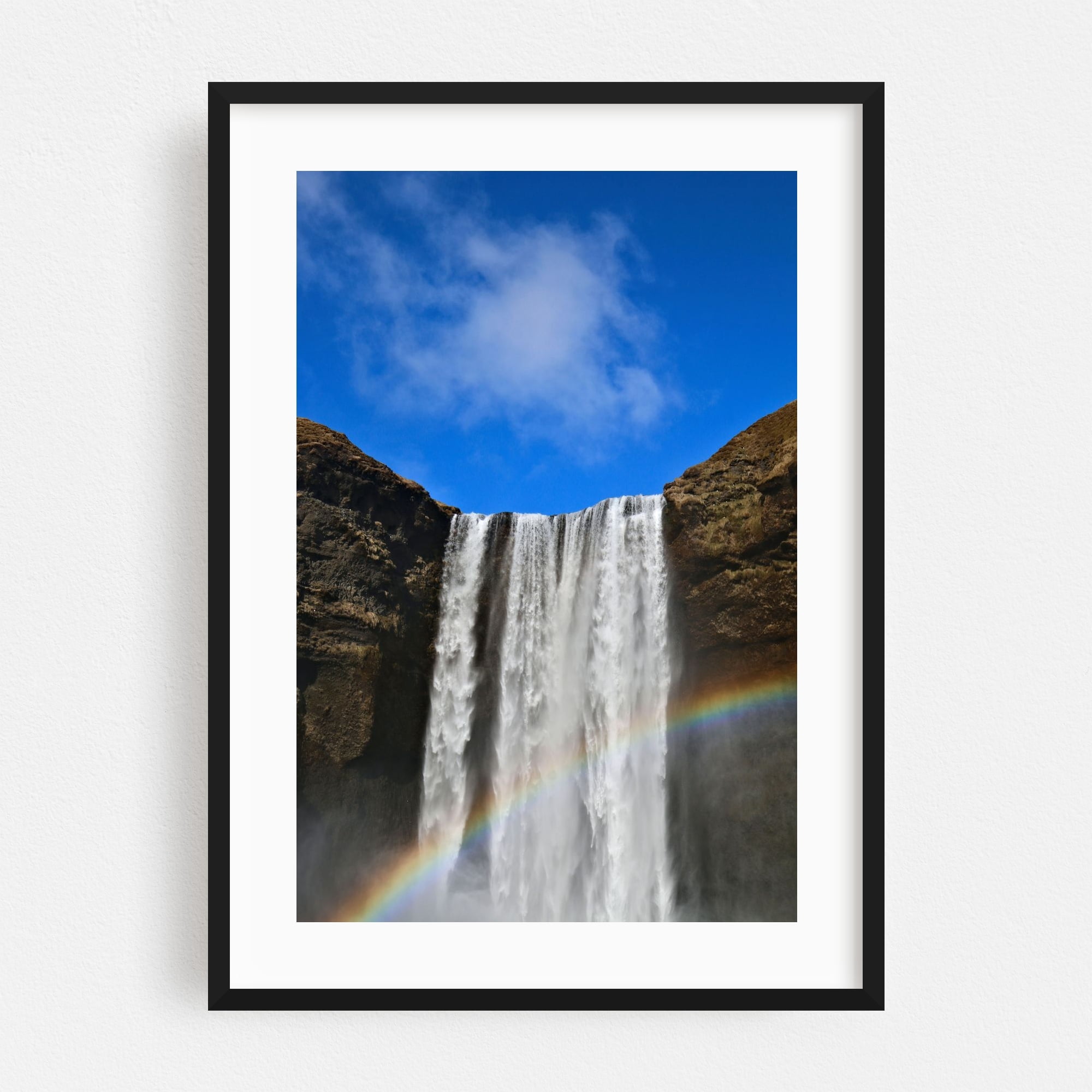 Rainbow loves Waterfall - Iceland Photography Waterfall Nature Landscape Scenic Travel Poster ...