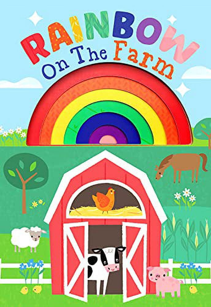 Pre-Owned Rainbow on the Farm - Board Book Kids with Cutouts Little ...