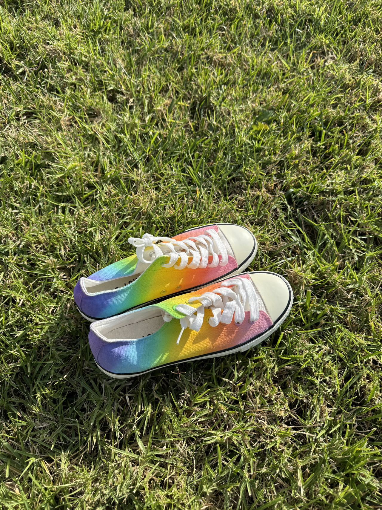 Rainbow pattern unisex canvas shoes, fashion sneakers - Walmart.com