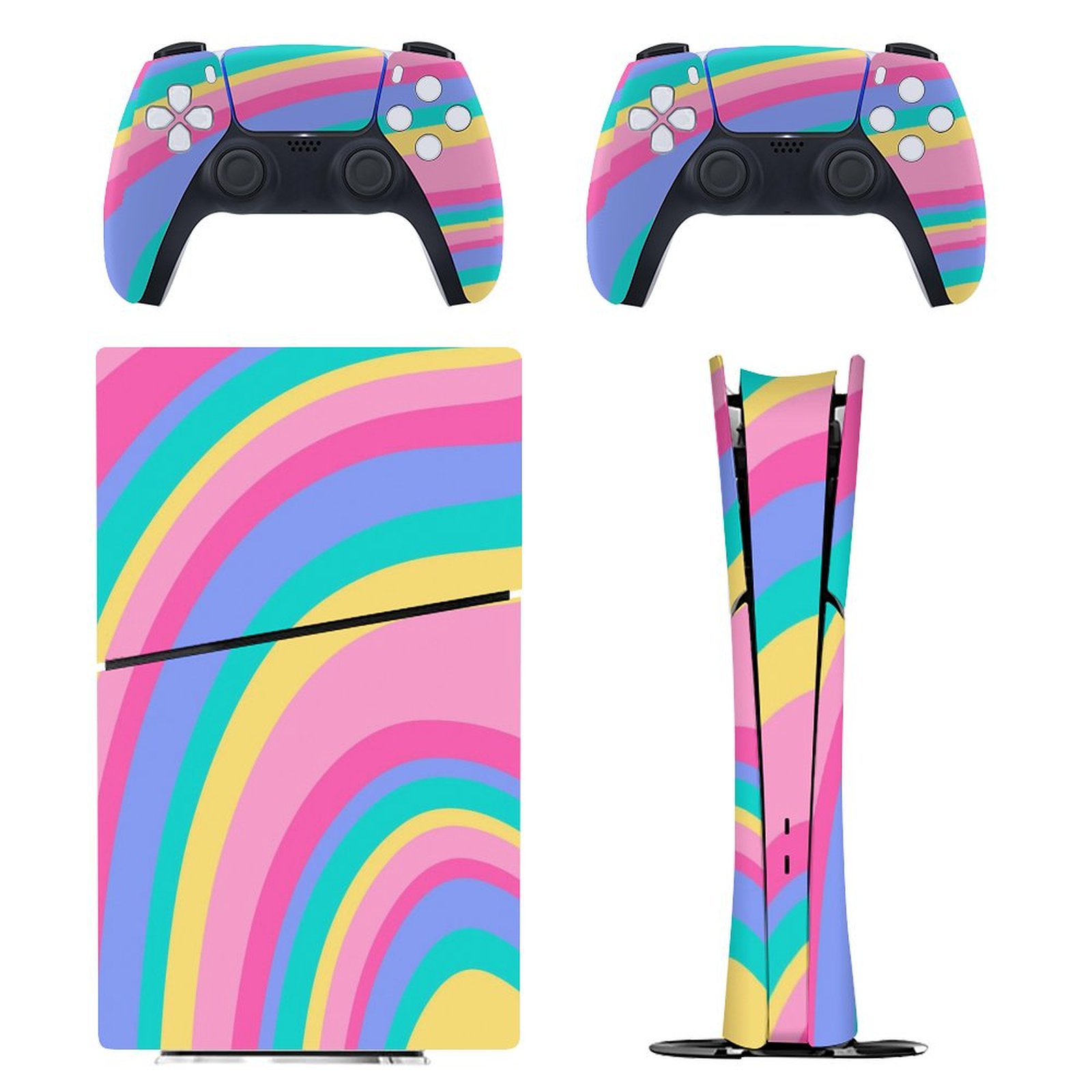 Rainbow,pink PS5/PS5 Slim Digital Disc Skin Sticker For Console And ...