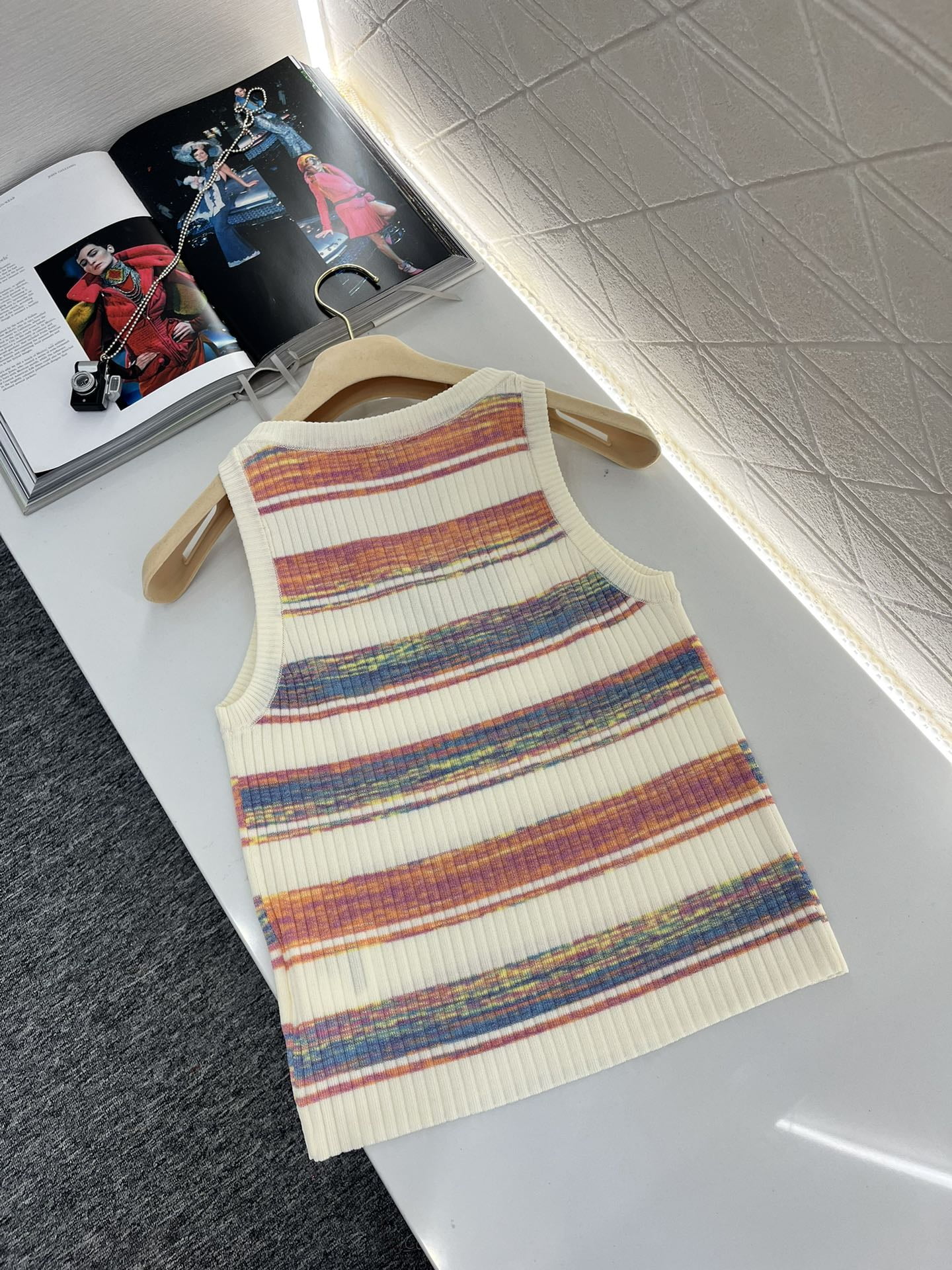 Rainbow striped suspender women's summer oversized belly covering ...