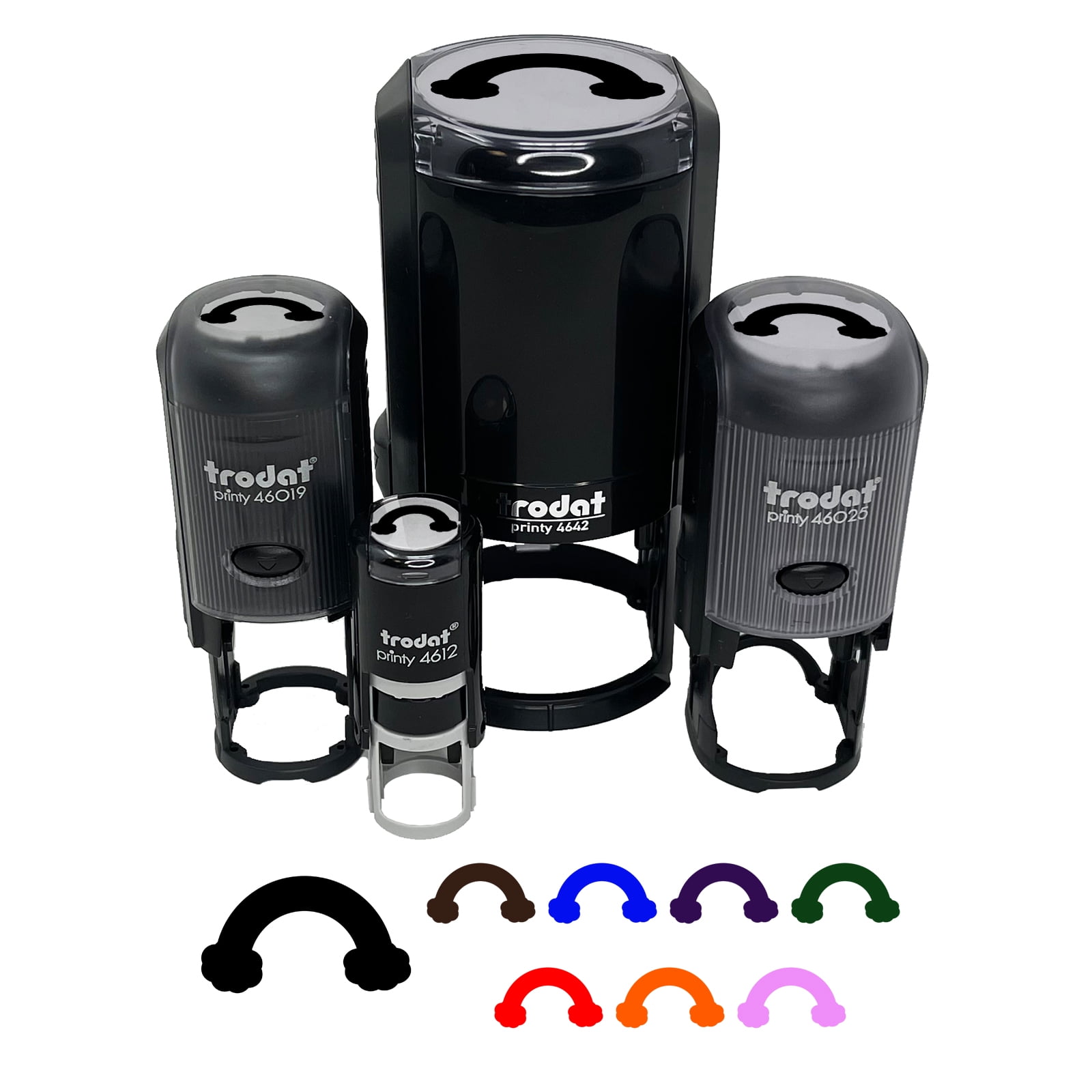 Rainbow with Clouds Solid Self-Inking Rubber Stamp Ink Stamper - Lime ...