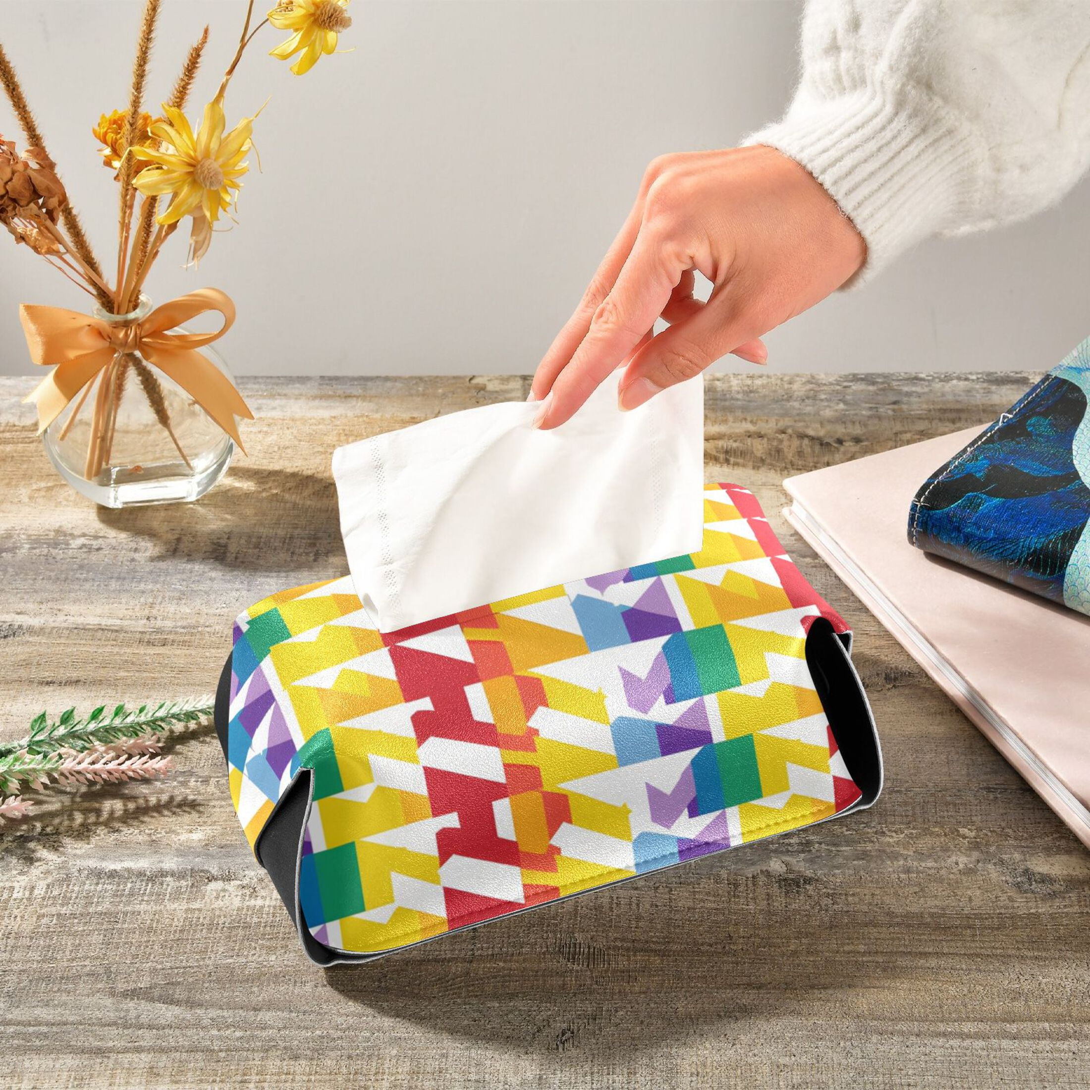 Rainbow with Colors Napkin Dispenser Leather Paper Napkins Holders ...