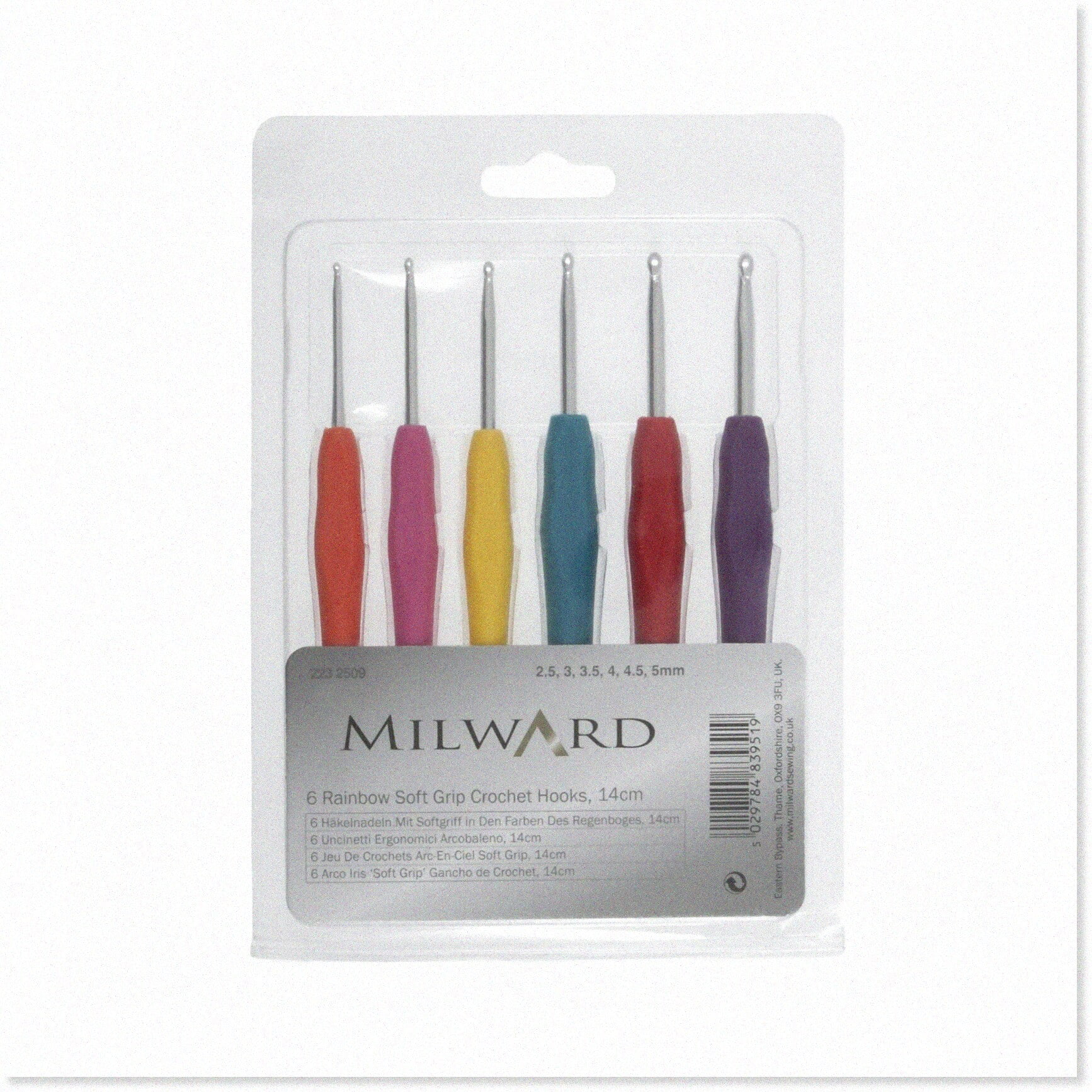 RainbowSoftGrip Crochet Hook Set: Ergonomic Rubber Handles - 6 Hooks (2 ...