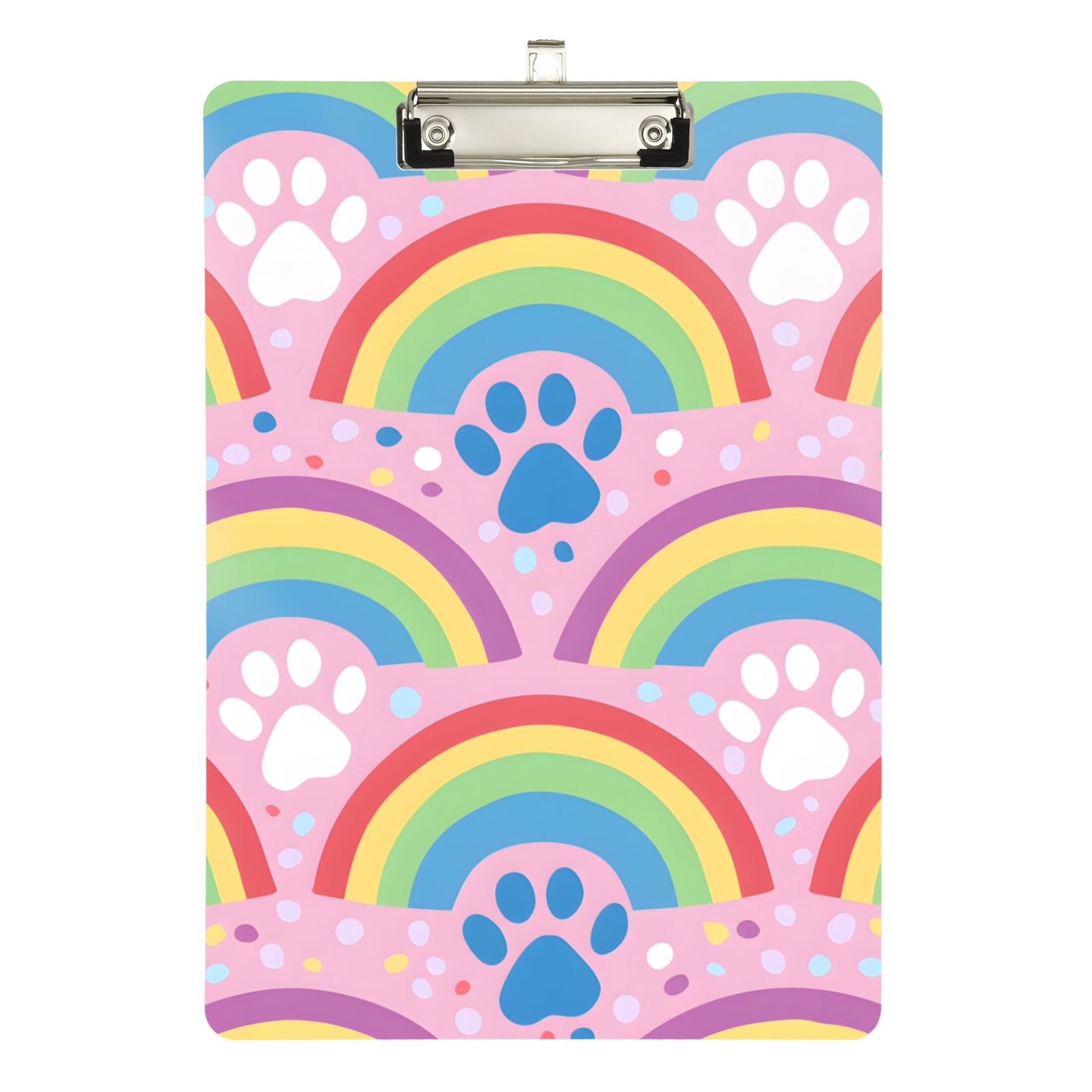 Rainbows Cat Paws Colorful Dots Acrylic Clipboard Drawing Board ...