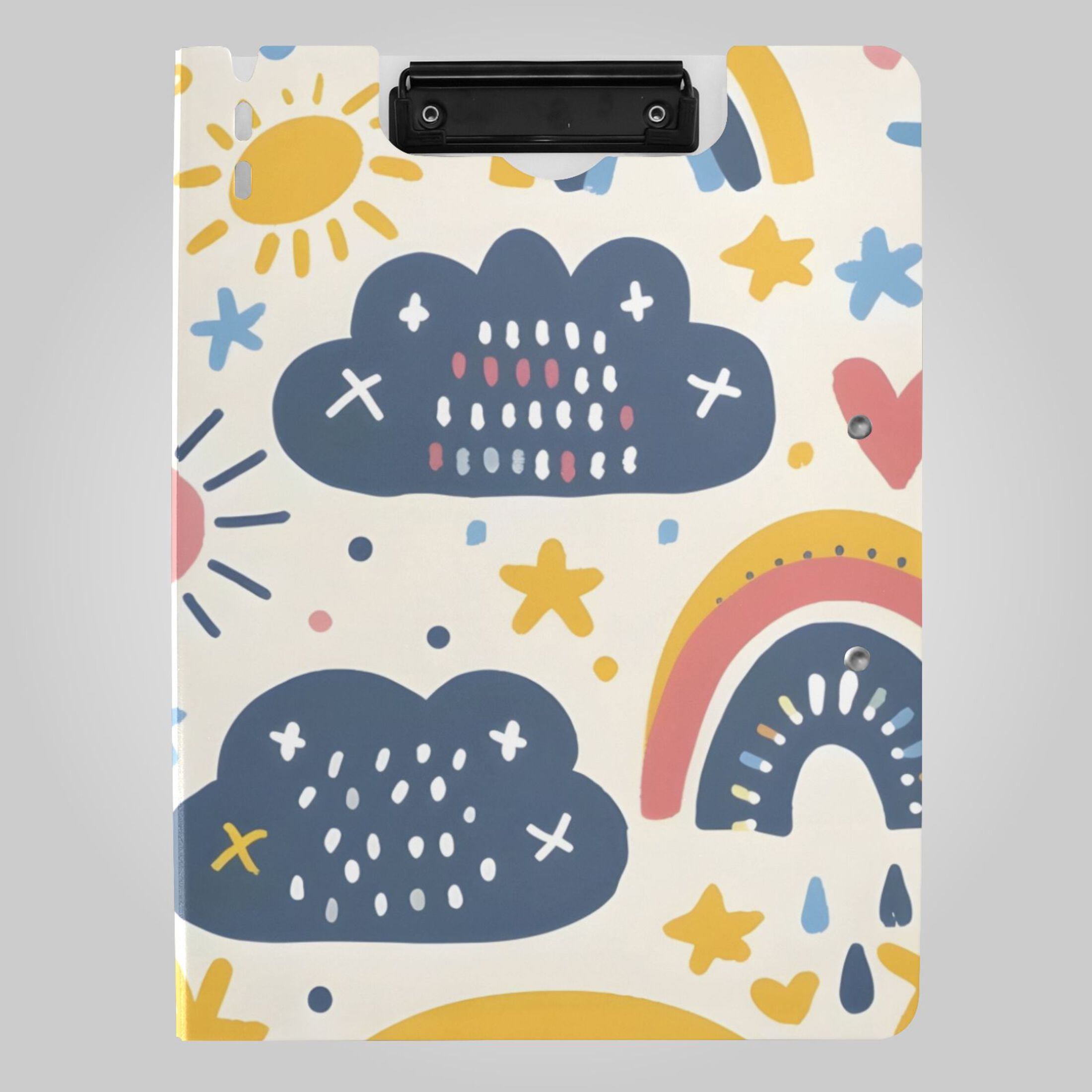 Rainbows Clouds Stars Sun Doddle Foldable Binder Folder Clipboard with ...