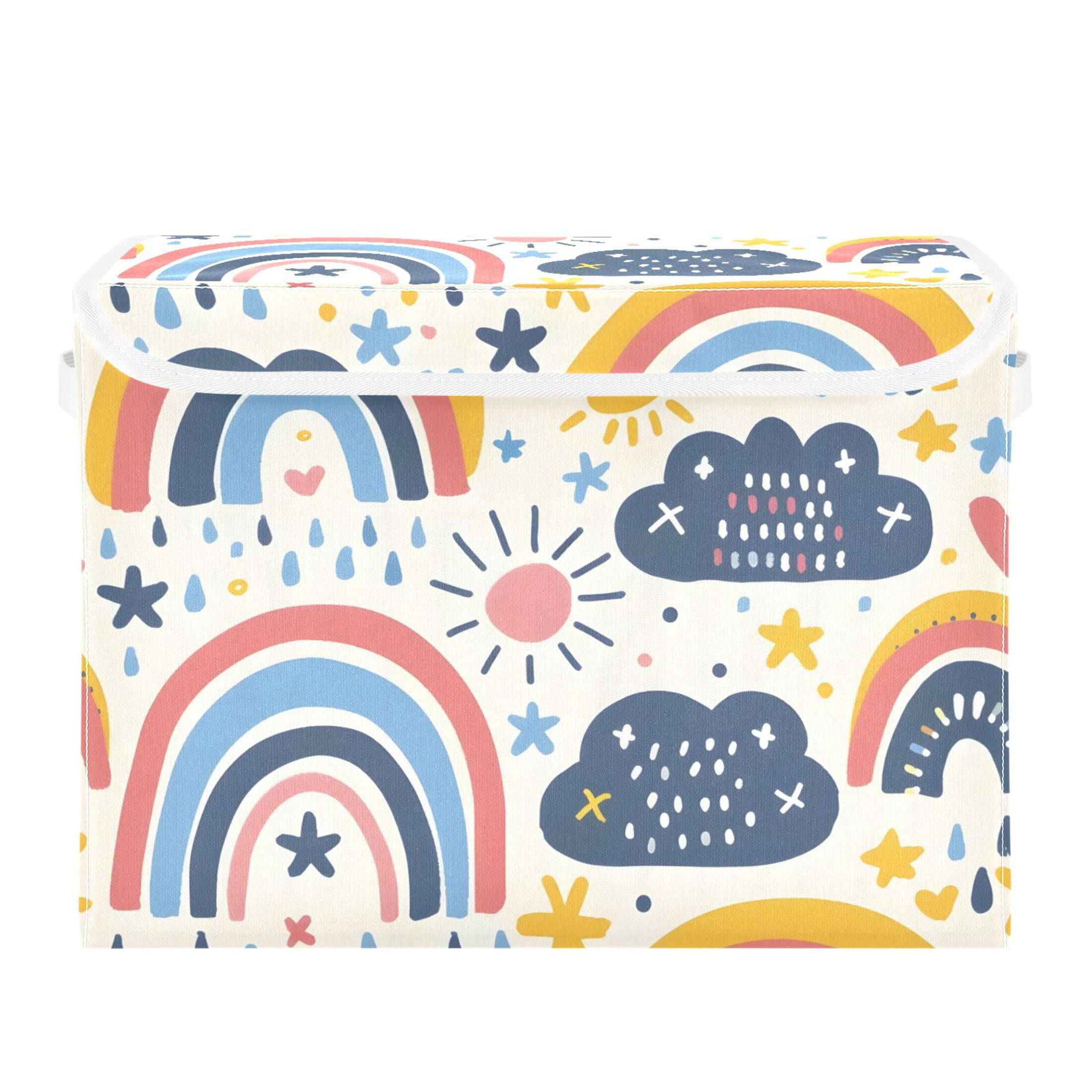 Rainbows Clouds Stars Sun Doddle Foldable Storage Bin with Lid and ...