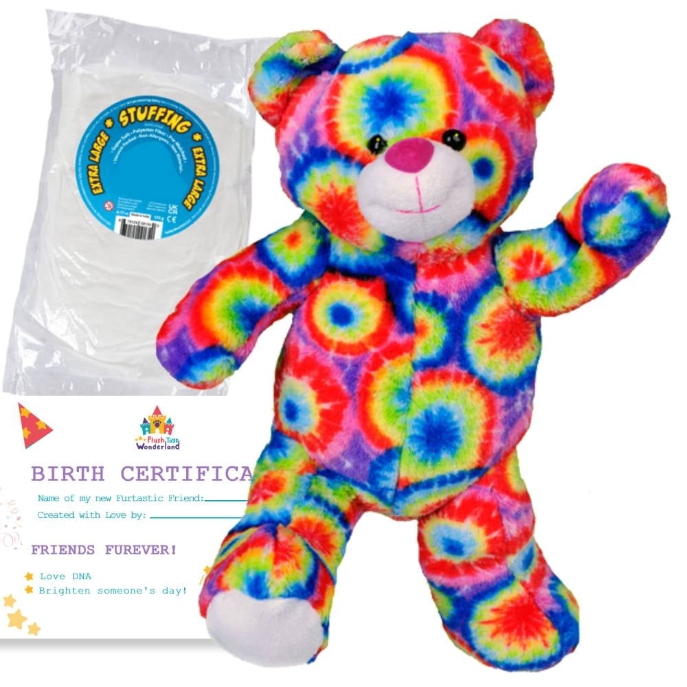 Rainbows The Bear DIY Plush Kit - 16-Inch Easy No-Sew Stuffed Animal ...