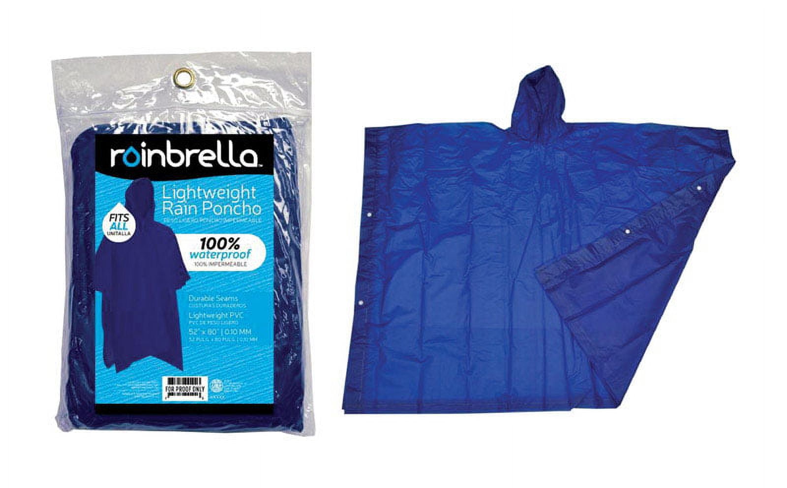 Rainbrella Blue PVC Rain Poncho One Size Fits All - Walmart.com